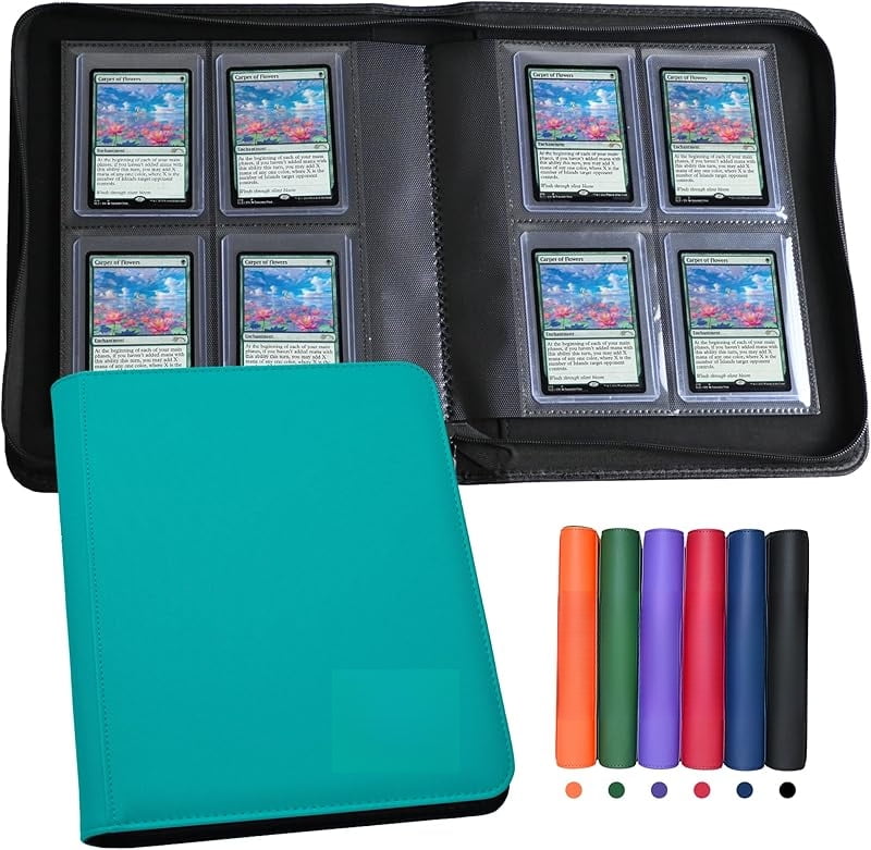 Toploaders Binder,Holds 128 Top Loaders,4 Pocket Top Loader Binder for ...