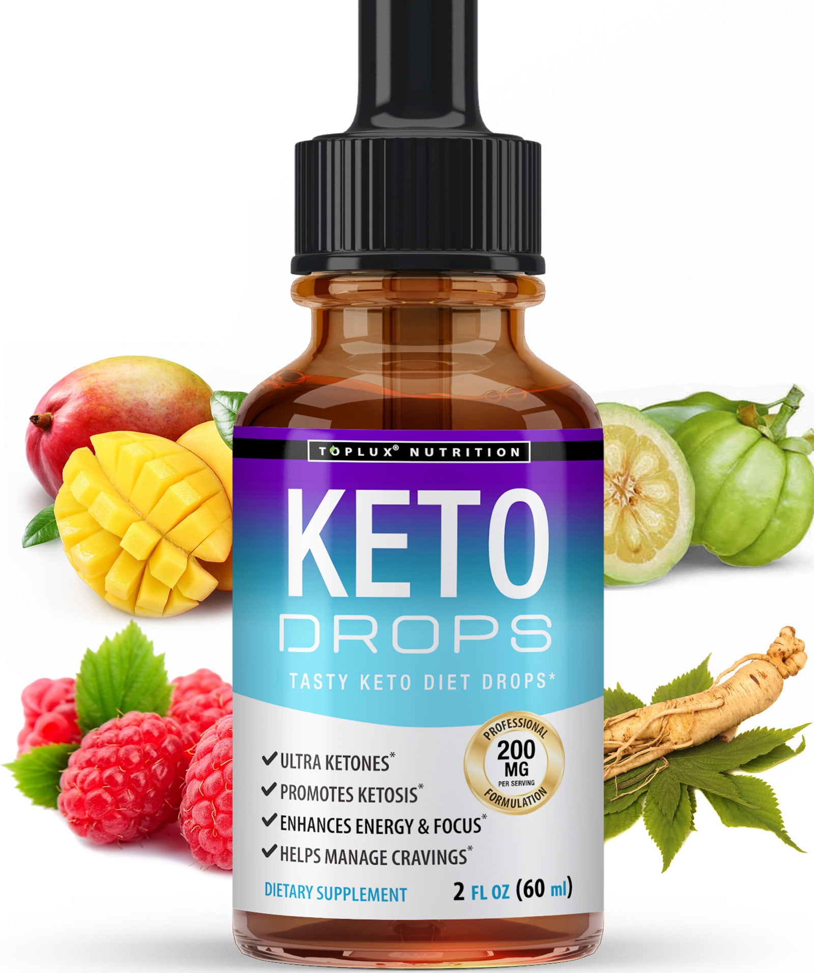 Toplux Keto Diet Drops with Raspberry Ketones, Energy Support for ...