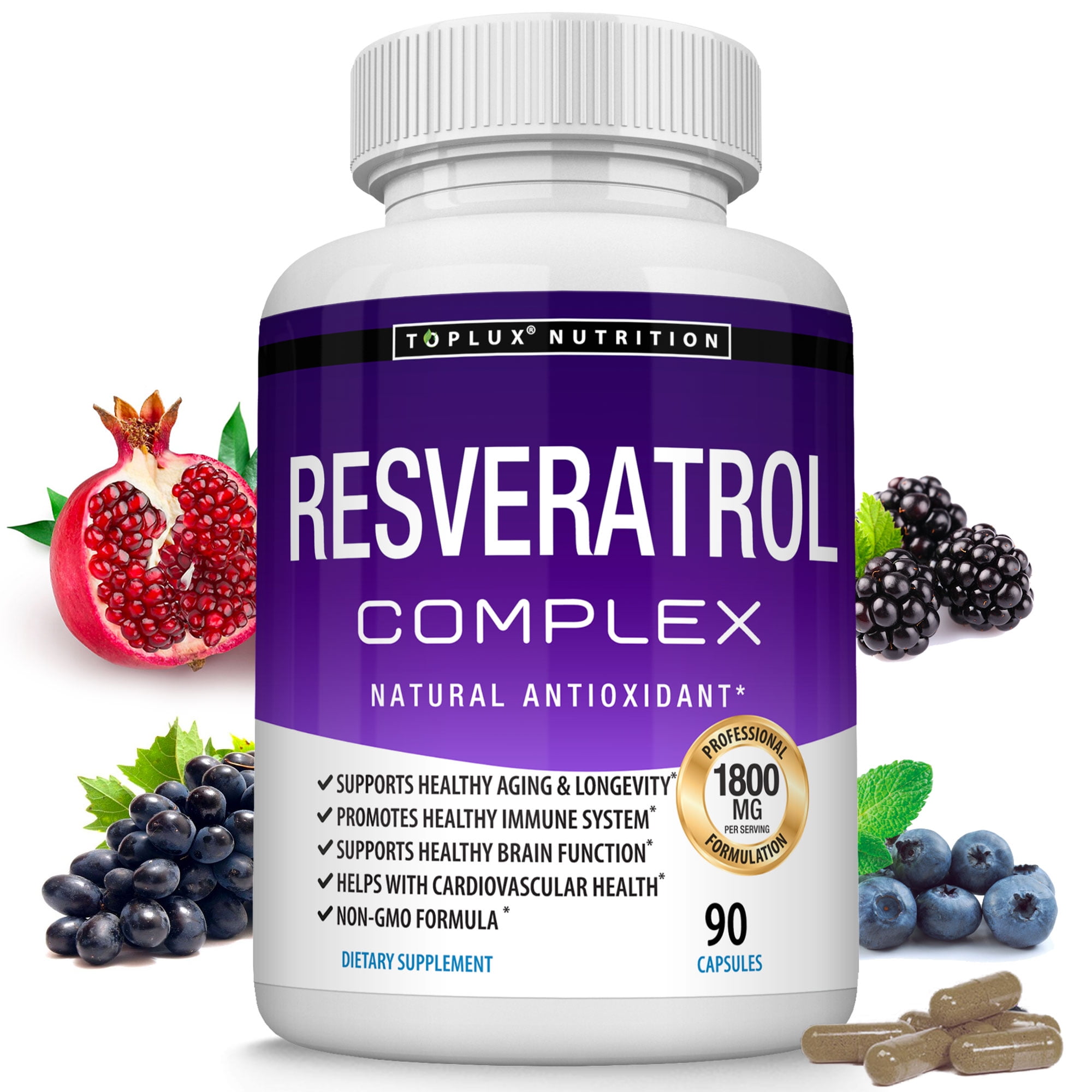 Toplux Resveratrol Supplement 1200mg Trans-Resveratrol for Antioxidant ... Toplux Resveratrol Supplement 1200mg Trans-Resveratrol for Antioxidant ...