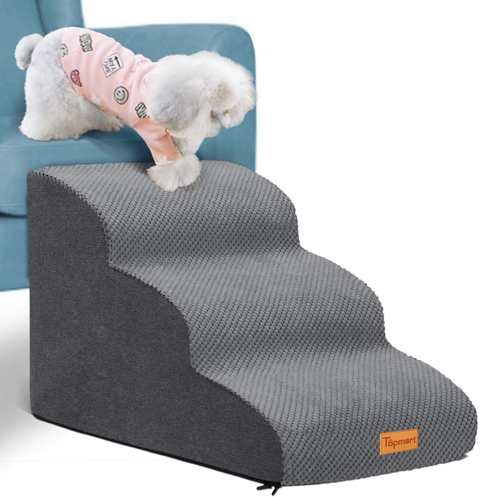Topmart 3 Tiers Foam MSF2 Dog Ramps/Steps,Non-Slip Dog Steps,Extra Wide ...