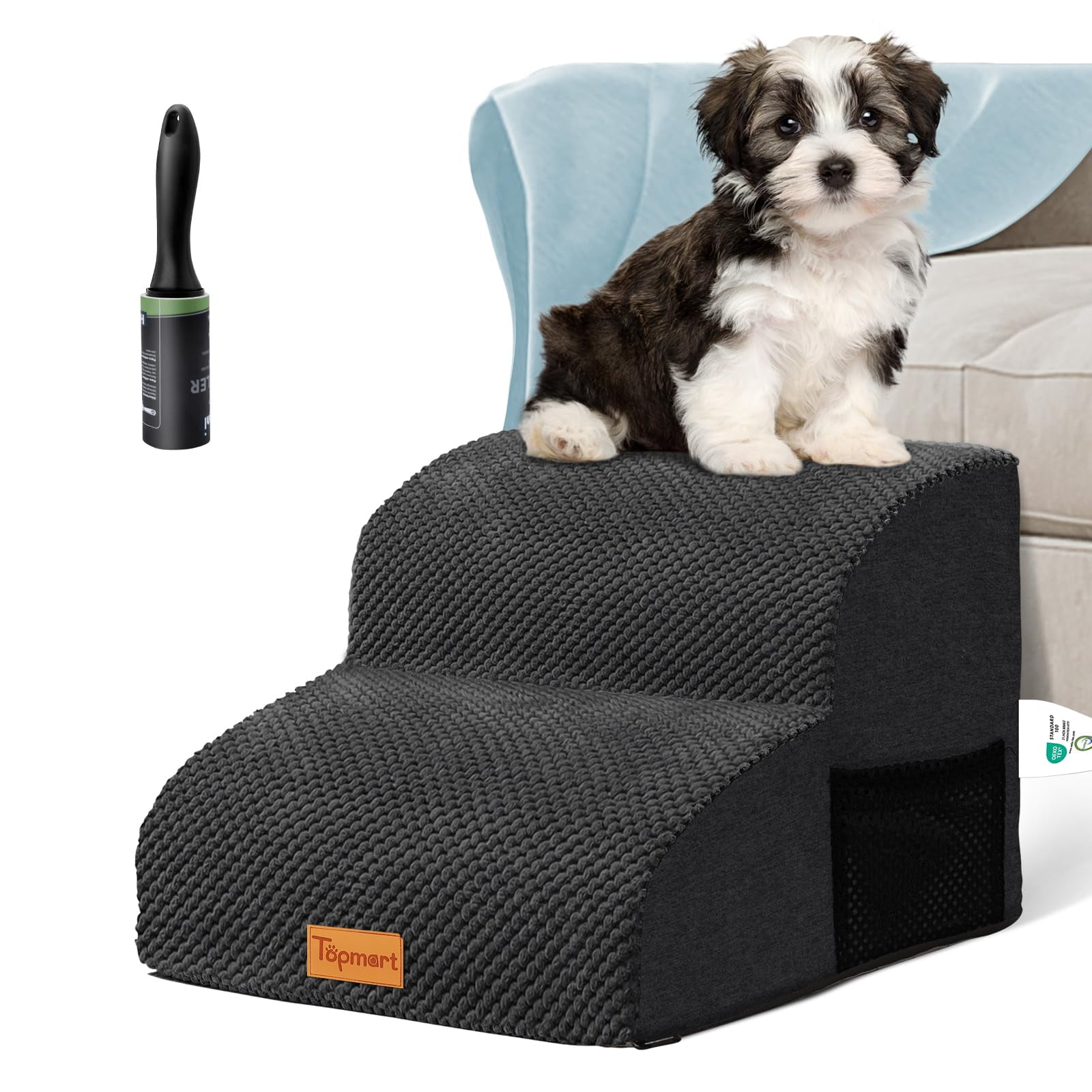 Topmart High Density Foam Pet Steps 2 Tiers,11.8" Dog Stairs,Dog Ramp ...