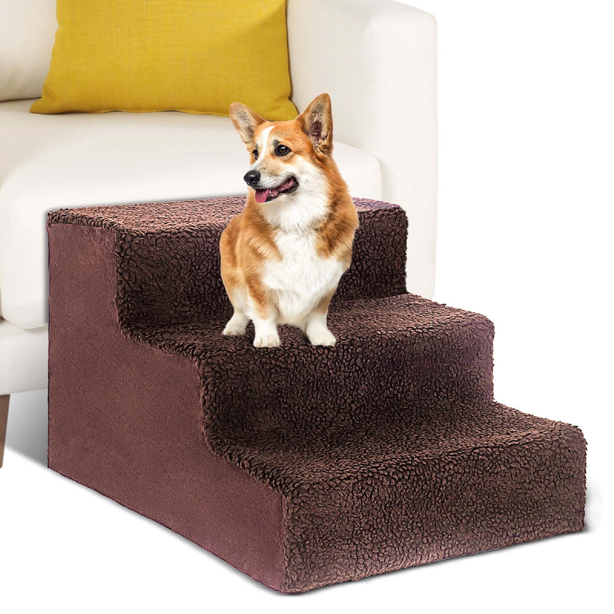 Topmart Widen 3-Step Dog Stairs for Bed, Pet Step for Small Dogs and ...