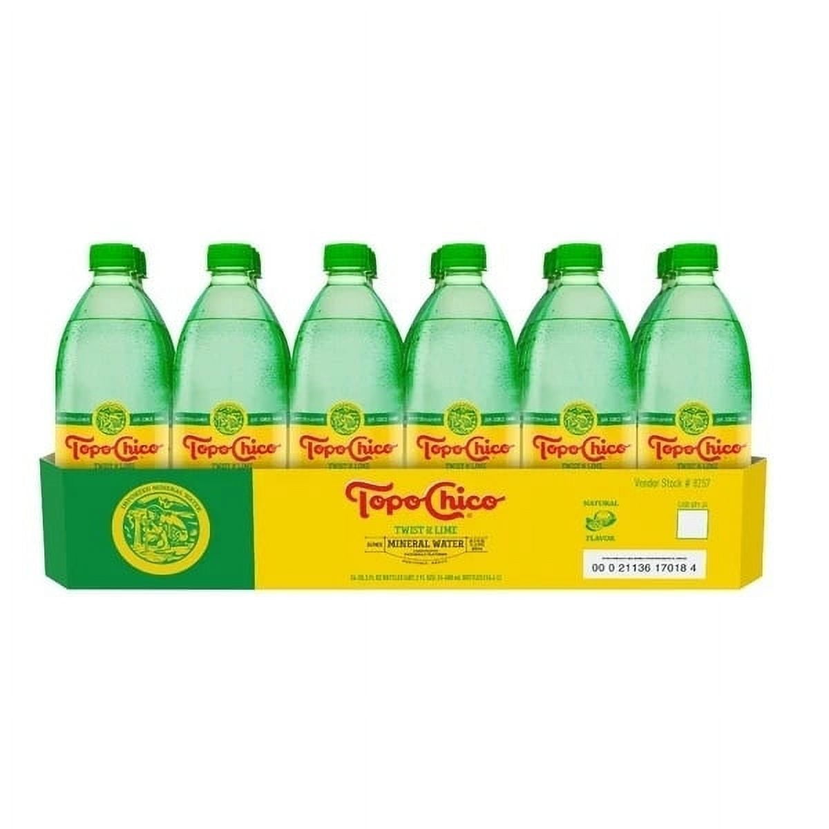 Topo Chico Mineral Water, Twist of Lime, 20 Fluid Ounce Bottle, Pack of ...