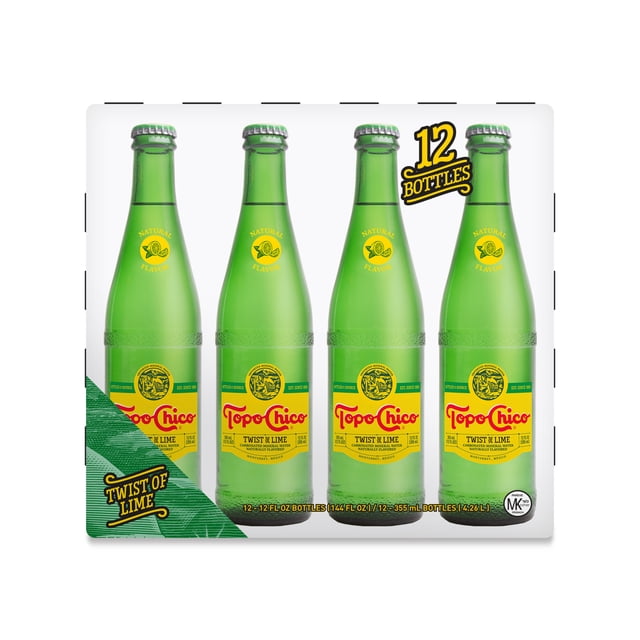 Topo Chico Sparkling Mineral Water, Twist of Lime, Carbonated, Zero ...