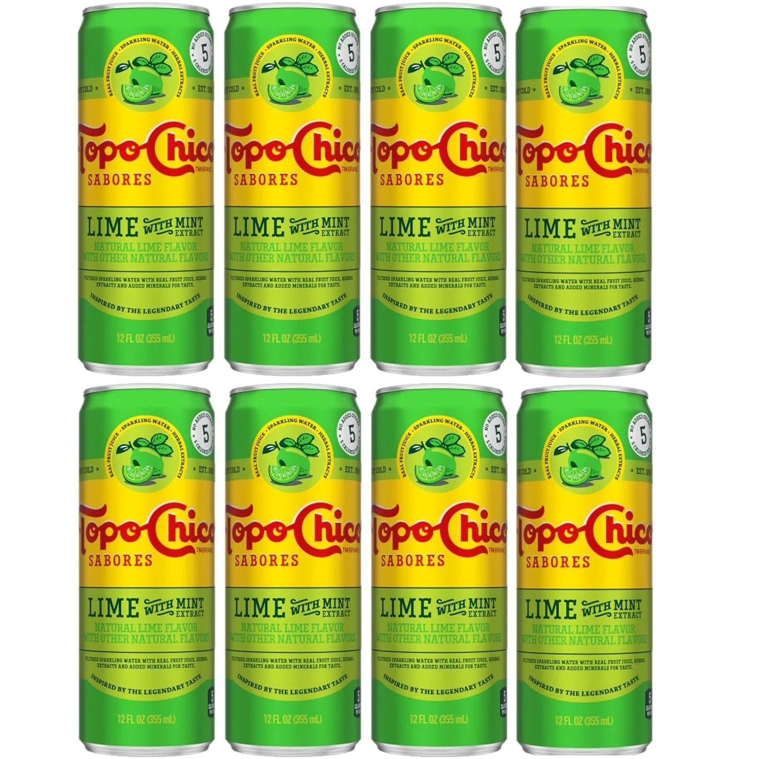 Yongsheng Topo Chico Sabores Sparkling Lime Mint, 12oz Cans, Pack of 8 ...