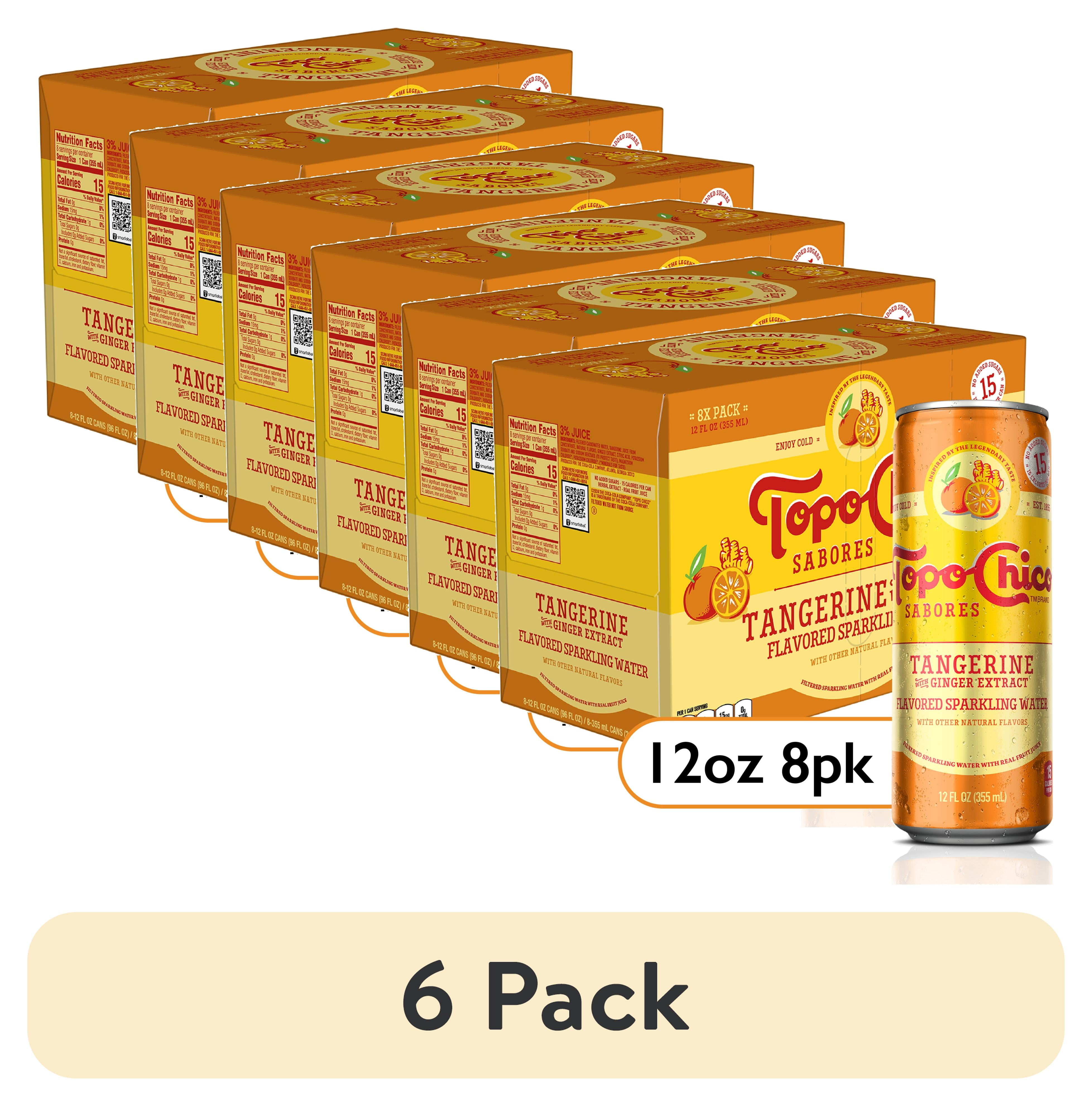 (6 pack) Topo Chico Sabores Tangerine With Ginger Extract Cans, 12 fl oz, 8 Pack - Walmart.com