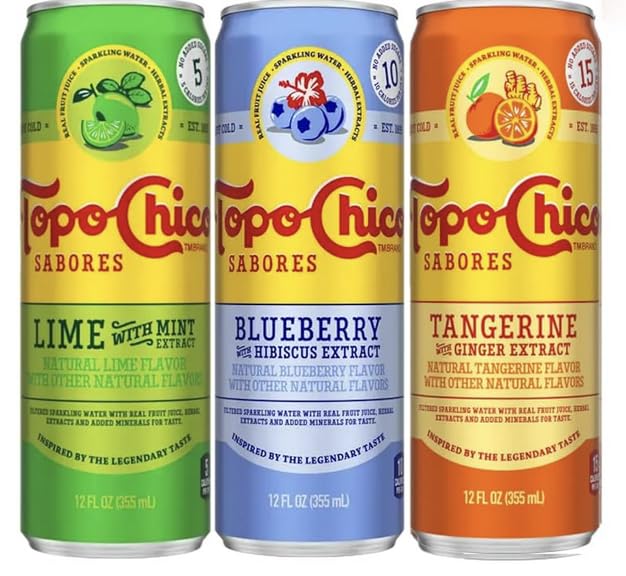 Topo Chico Sabores, Variety Pack Sparkling Water, 12 Oz Can - Walmart.com