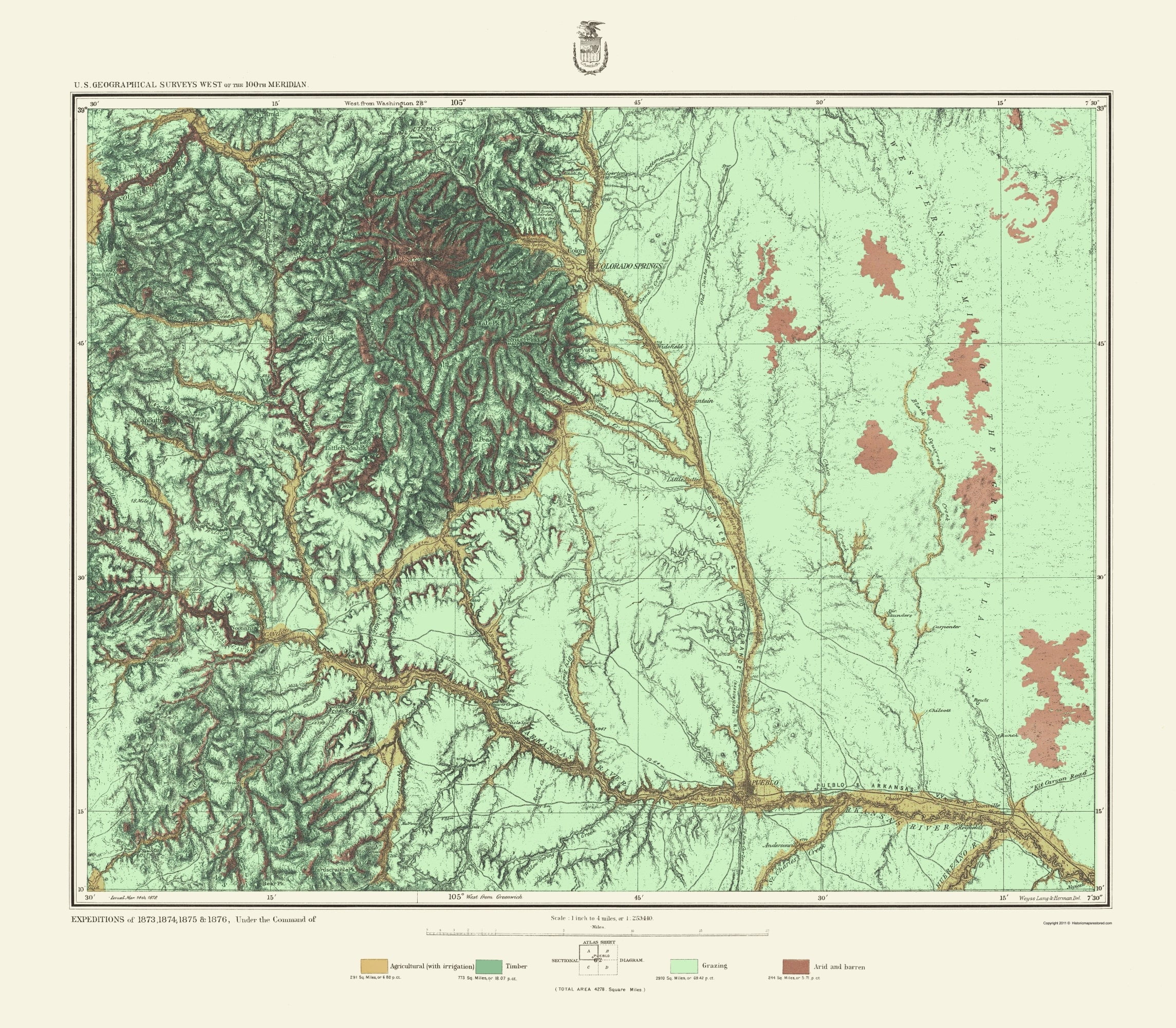 Topographical Map - Colorado Central Land Classification Sheet - US ...