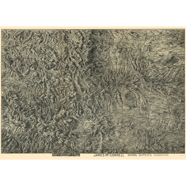 Topographical Map - Colorado Sheet - McConnell 1894 - 23 x 32.08 ...