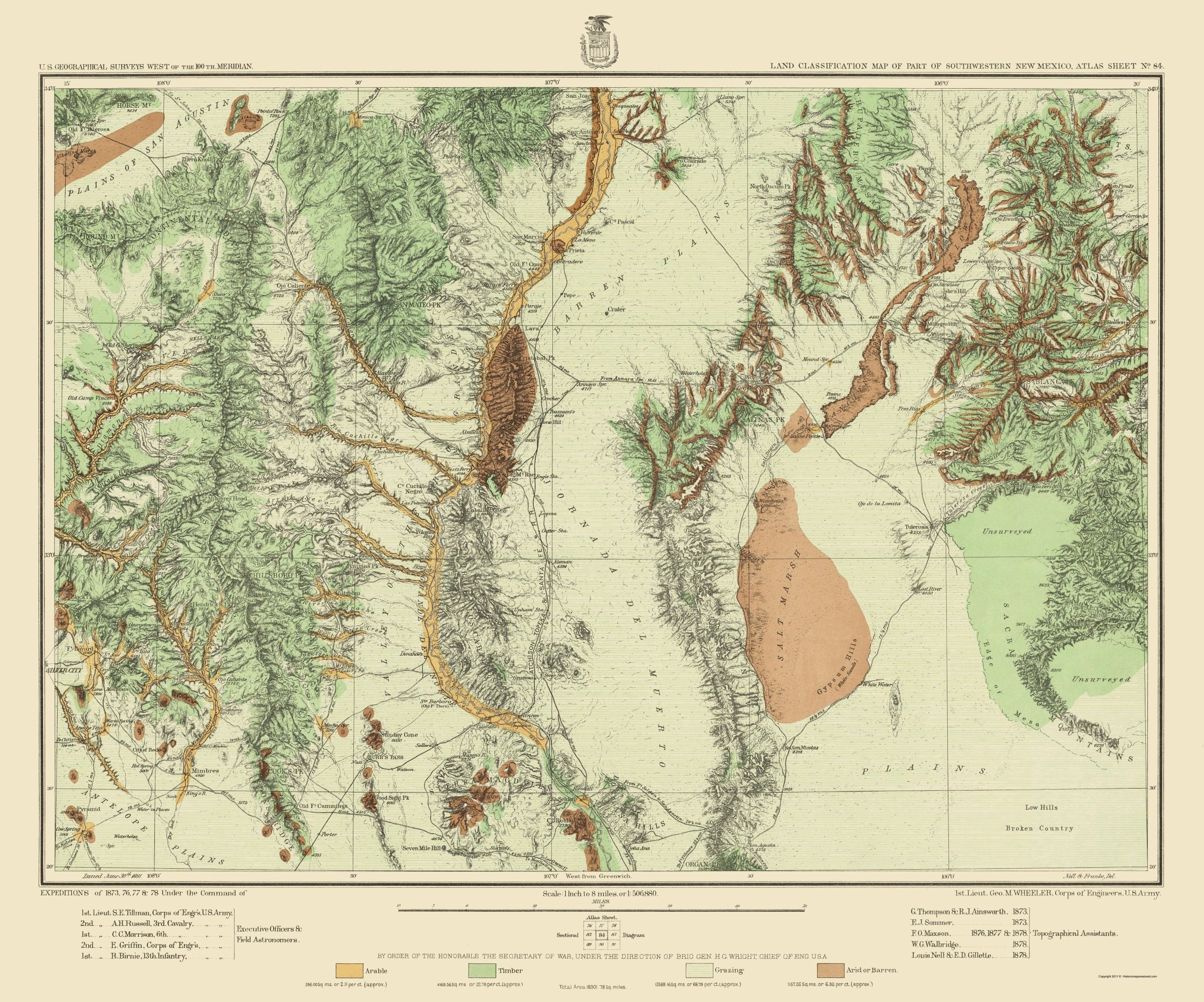 Topographical Map - Southwest New Mexico Land Classification Sheet ...