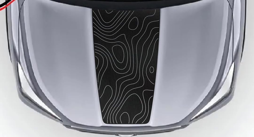Topographic Blackout Hood Vinyl Decal Sticker Compatible with and Fits ...