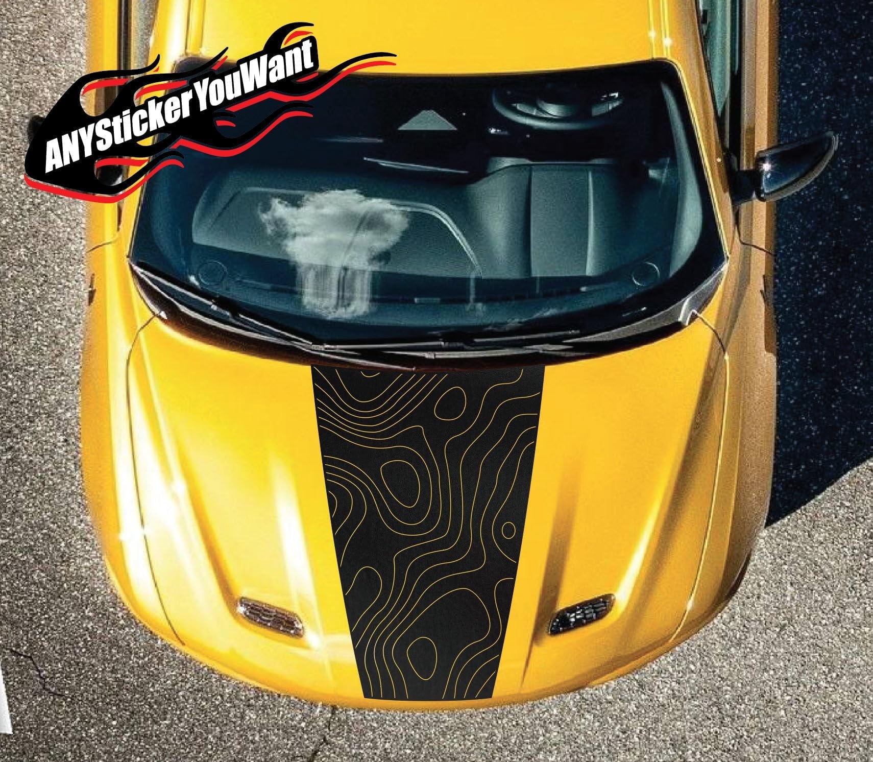 Topographic Blackout Hood Vinyl Decal Sticker Fits Dodge Hornet 2023 ...