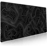 Topographic Contour Black Gaming Mouse Pad XXL Topo Geographic Map ...