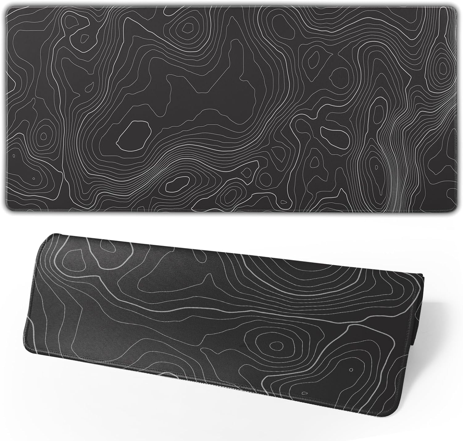 Topographic Contour Extended Big Mouse Pad Large,Gaming Mouse Pad Desk ...