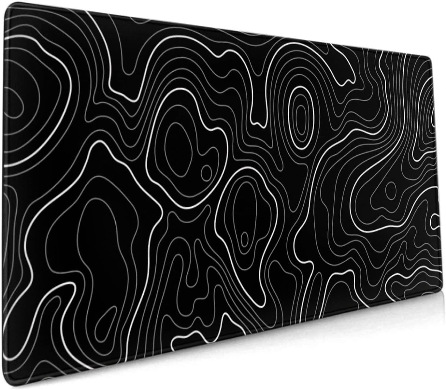 Topographic Contour Gaming Mouse Pad 35.4 X 15.7 Inch XXL Black ...