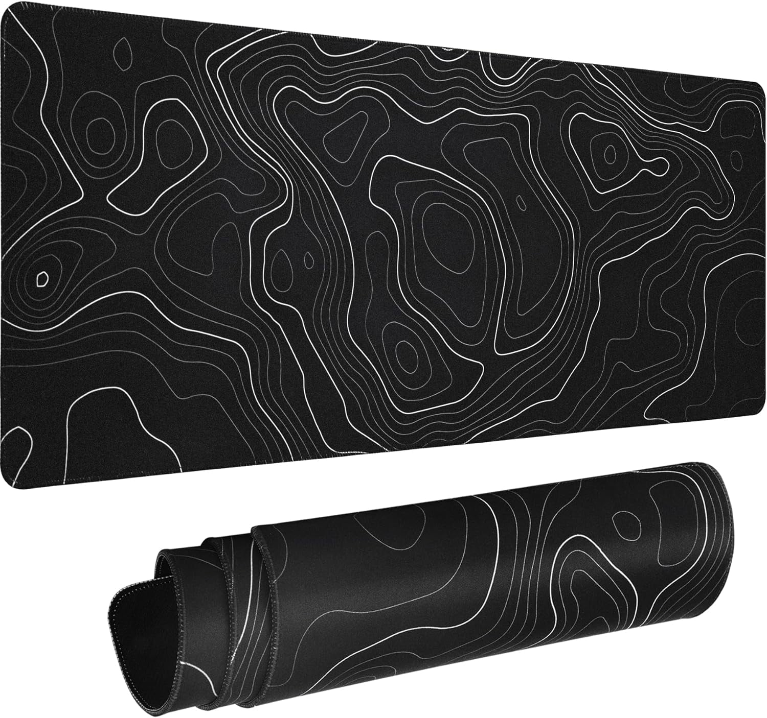 Topographic Contour Large Gaming Mouse Pad, 31.5x11.8inch Extended Big ...