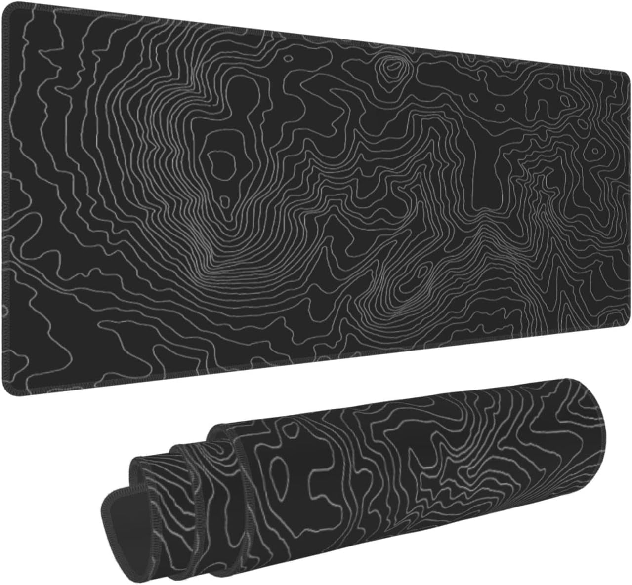 Topographic Contour Large Gaming Mouse Pad 35.4 x 15.7 Inch, Extended ...