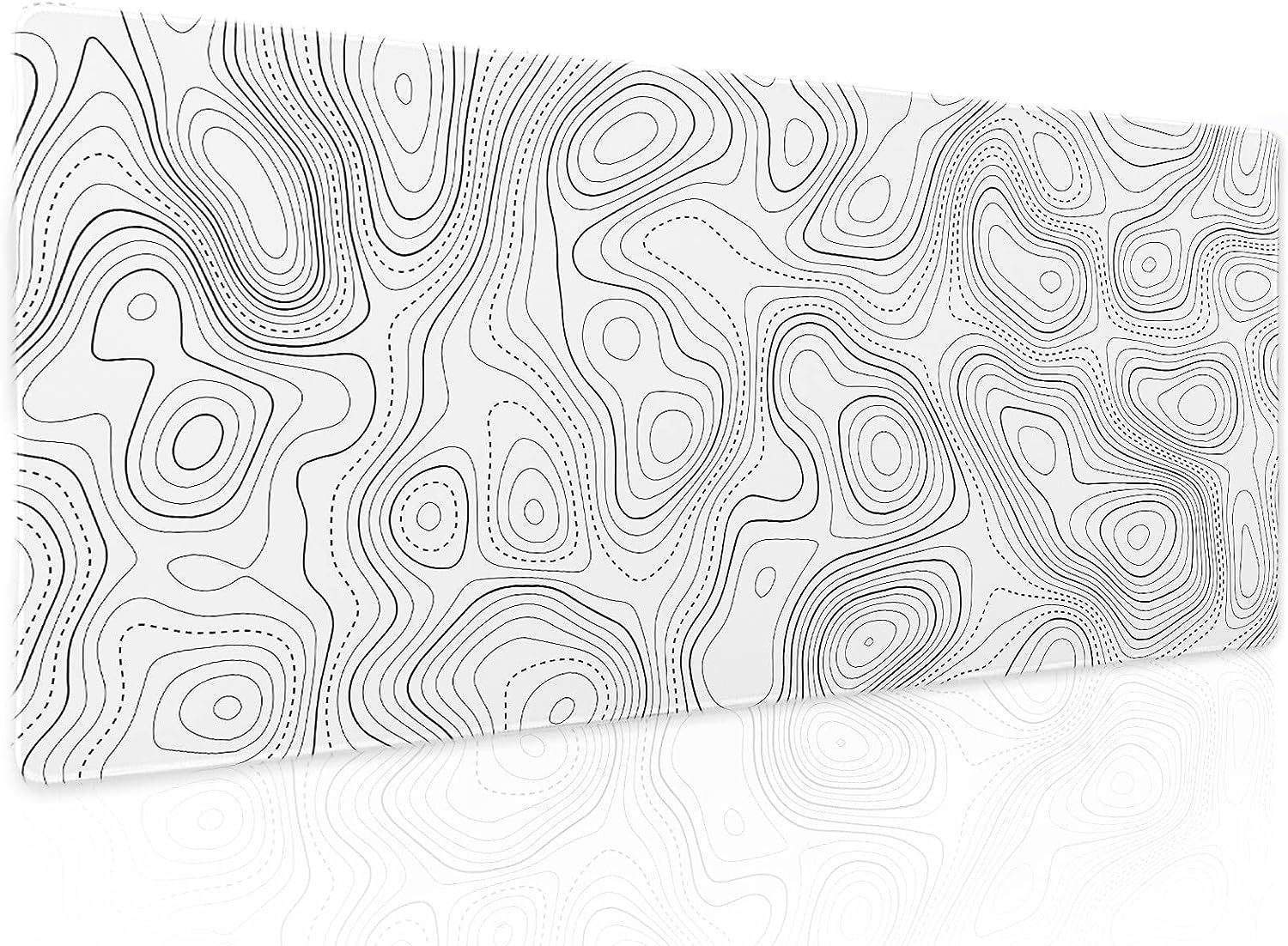 Topographic Contour White Gaming Mouse Pad XL Geographic Map Lines ...