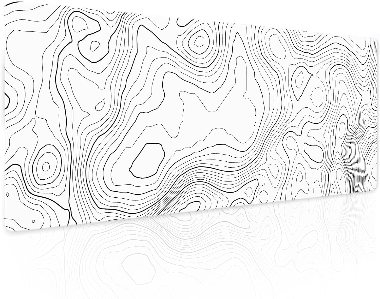 Topographic Contour White Gaming Mouse Pad XL Topo Geographic Map Lines ...
