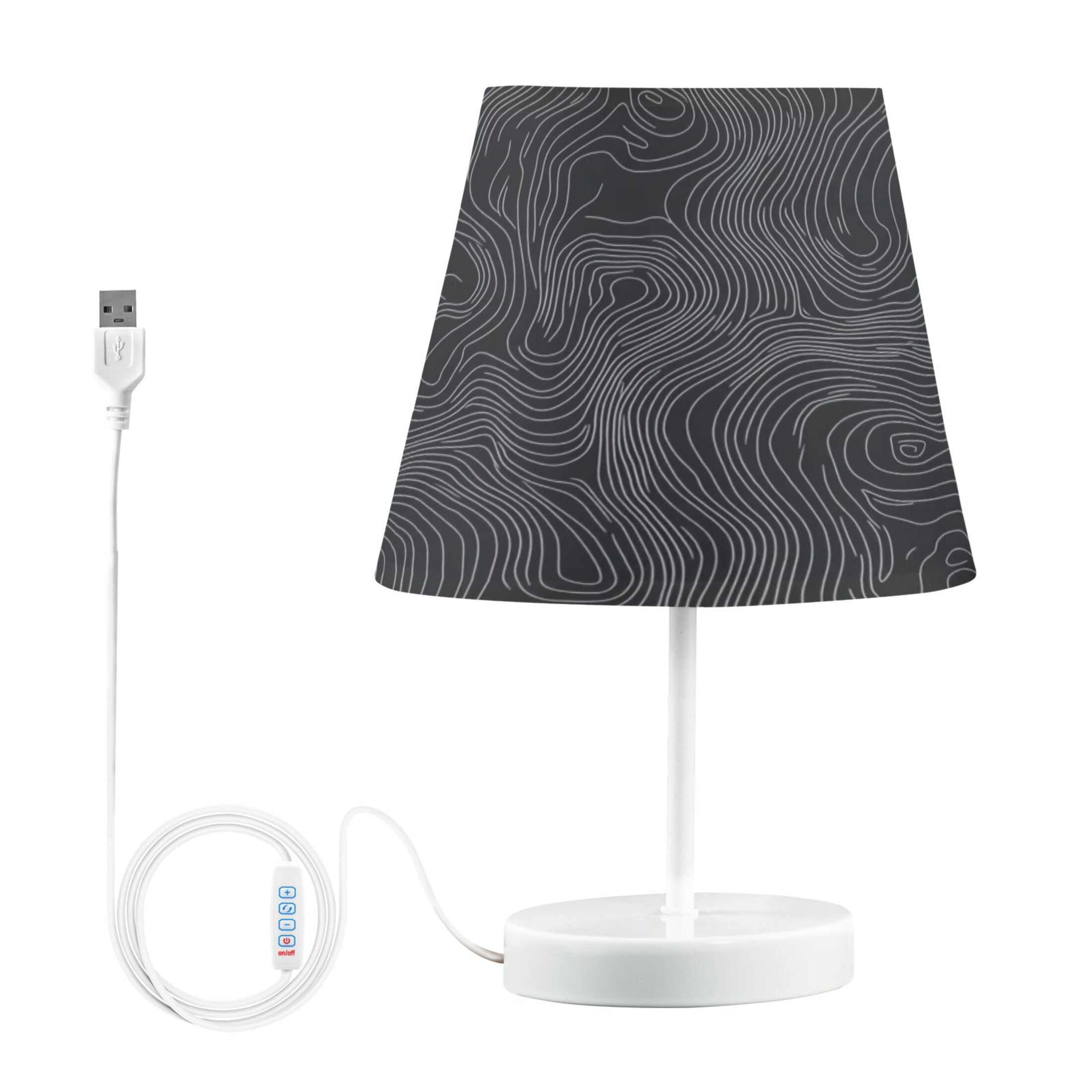 Topographic Line Desk Lamp LED Table Nightstand Lamps with 3 Color ...