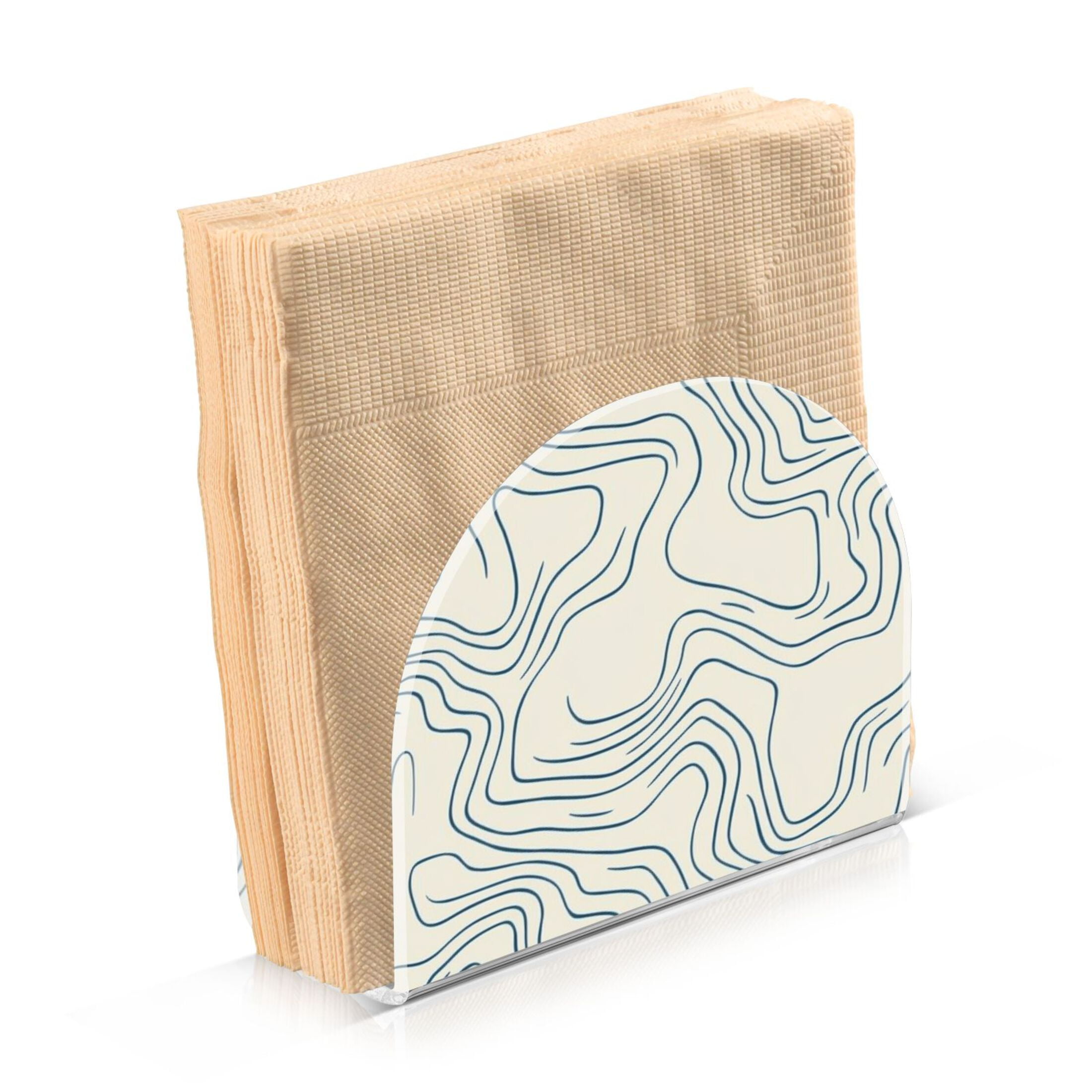 Topographic Map Blue Lines Napkin Holders for Tables Napkin Stand Paper ...