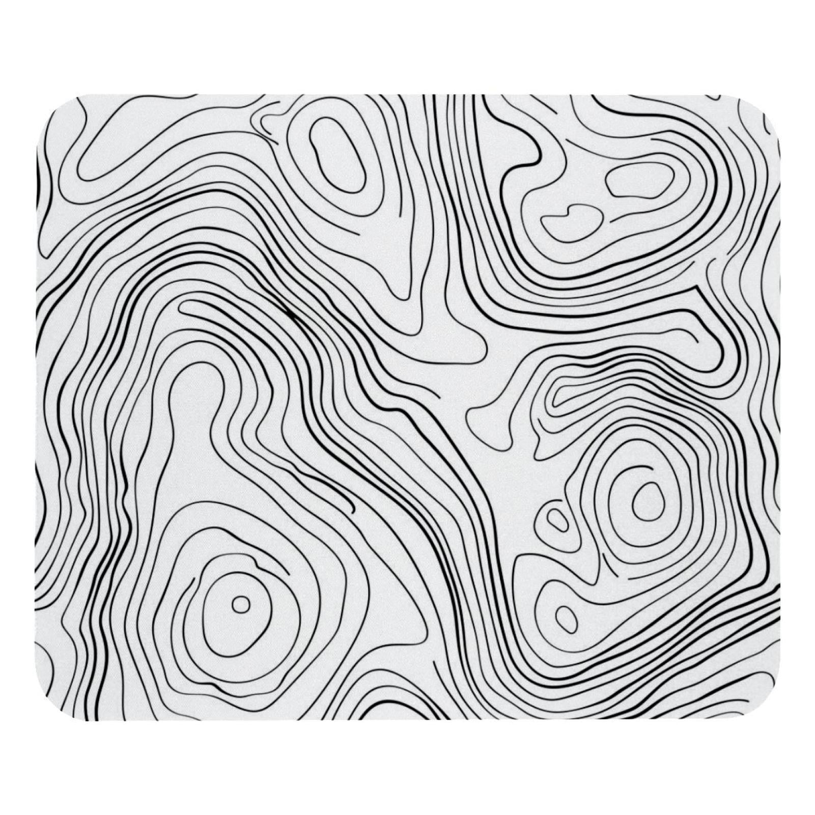 Topographic Map Computer Mouse Pad,Rubber Mouse Mat for Gaming, Office ...