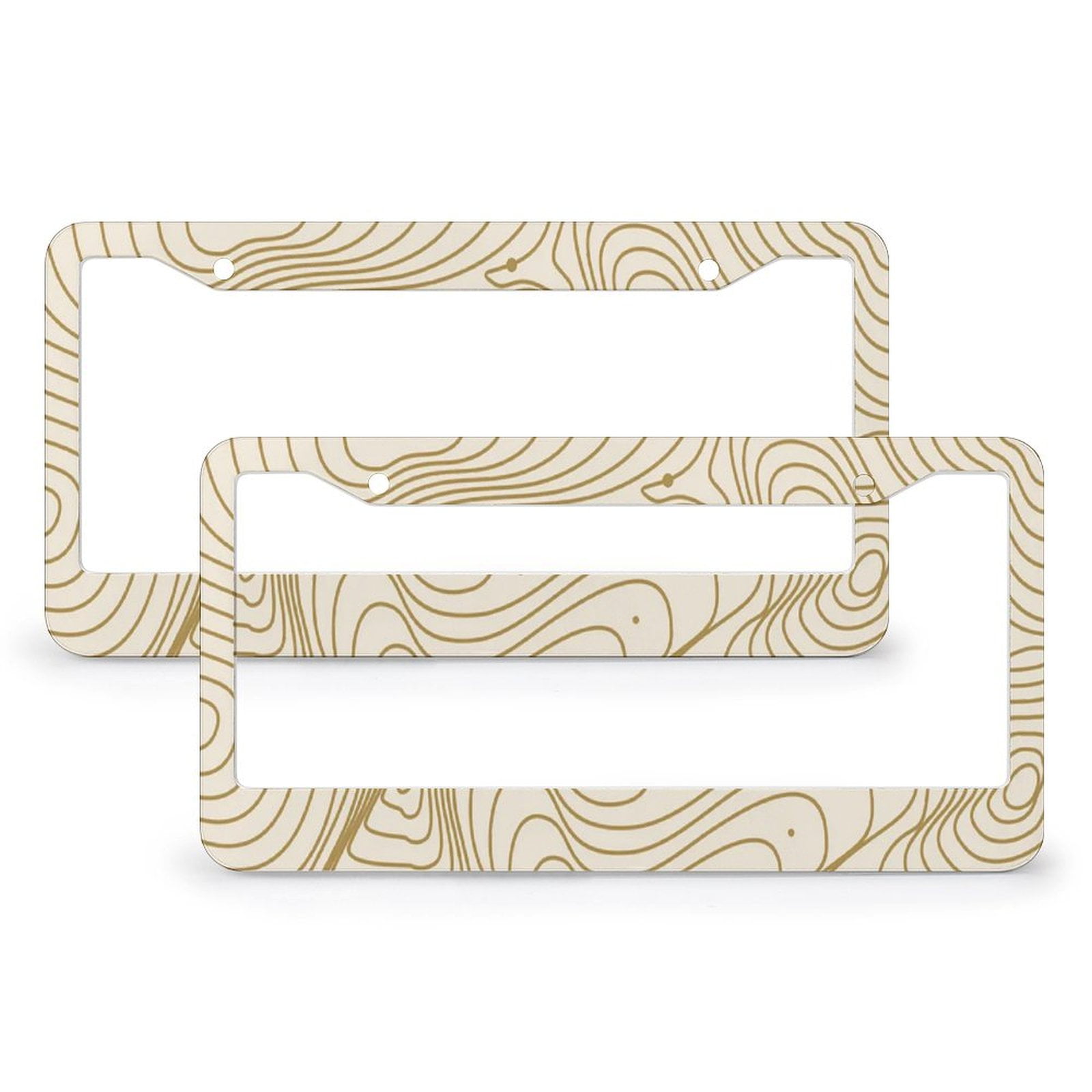 Topographic Map Contour In Line Aluminum Metal Car License Plate Frame ...