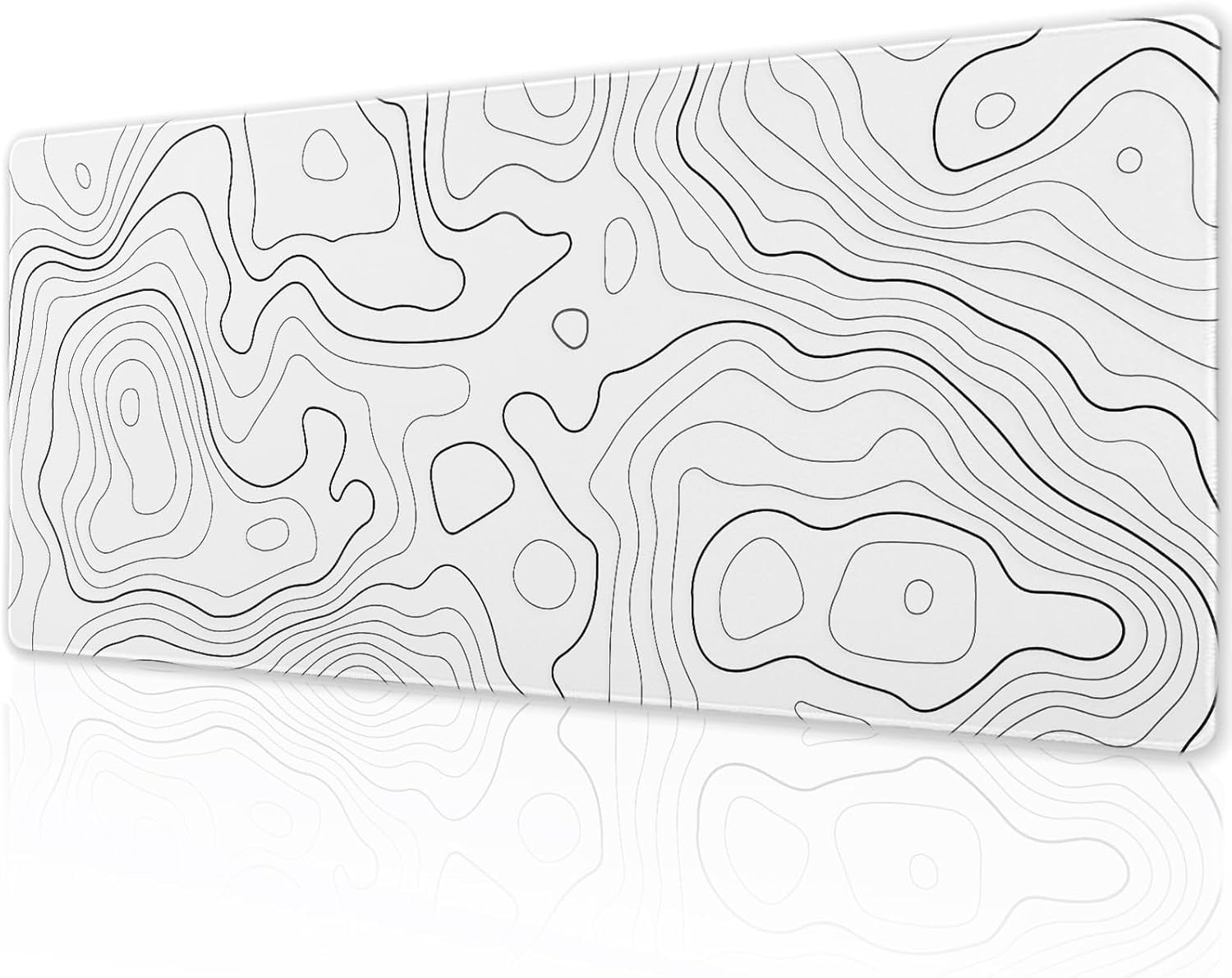 Topographic Map Gaming Mouse Pad Desk Mat XL 31.5×11.8 Inch White Lines ...
