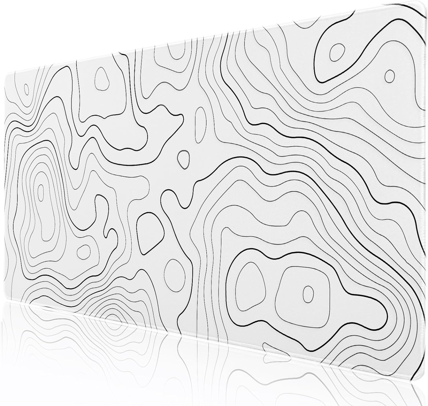 Topographic Map Gaming Mouse Pad Desk Mat XXL 35.4×15.7 Inch White ...