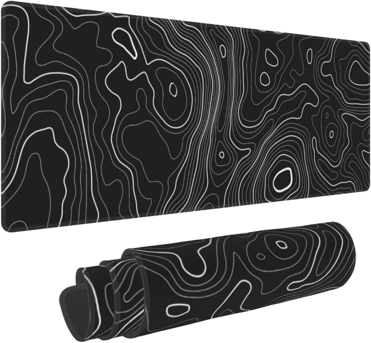 Topographic Map Large Gaming Mouse Pad, Extended Big Keyboard Cool ...