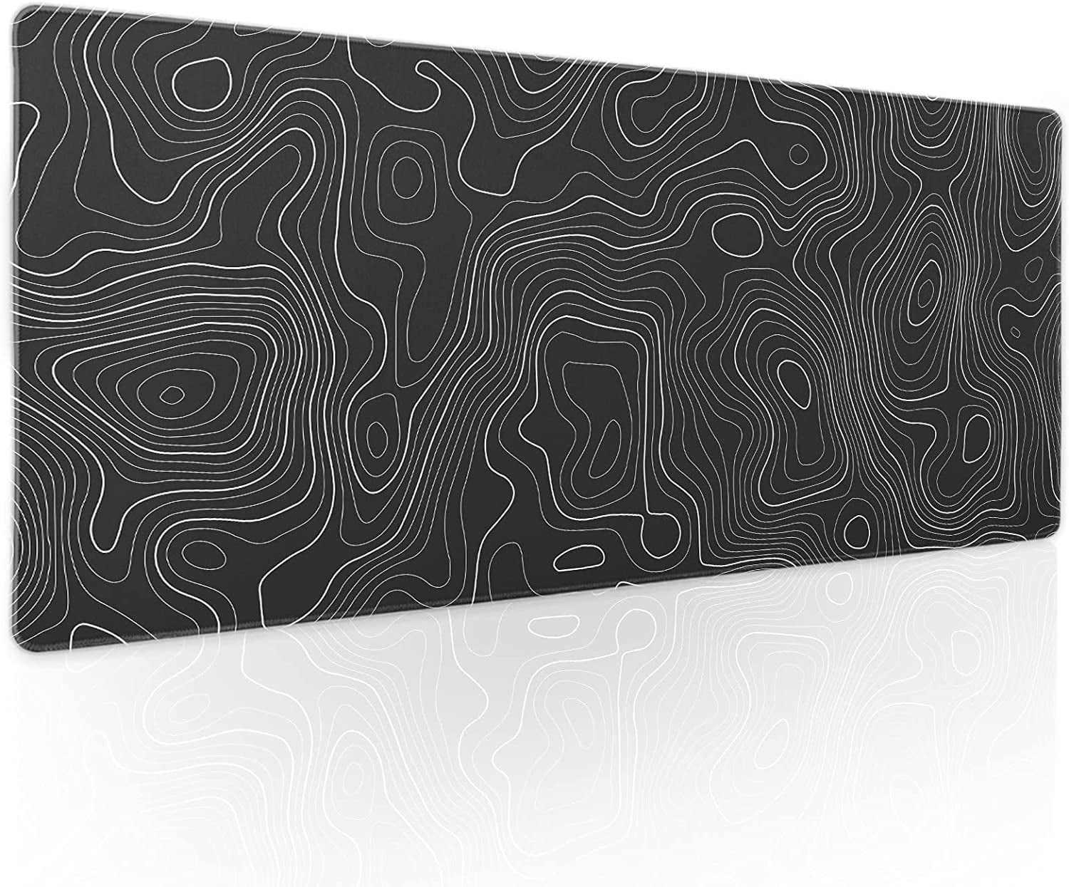 Topographic Map Large Mouse Pad XL Black Lines Contour Geographic ...