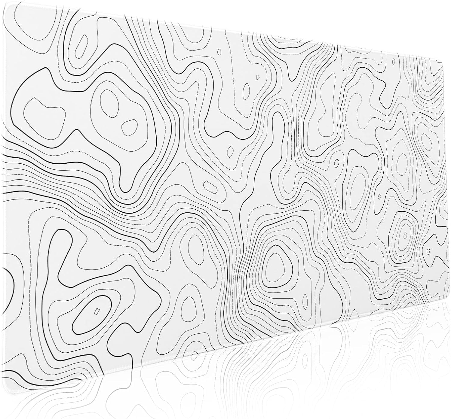 Topographic Map Large Mouse Pad XXL White Lines Contour Geographic ...