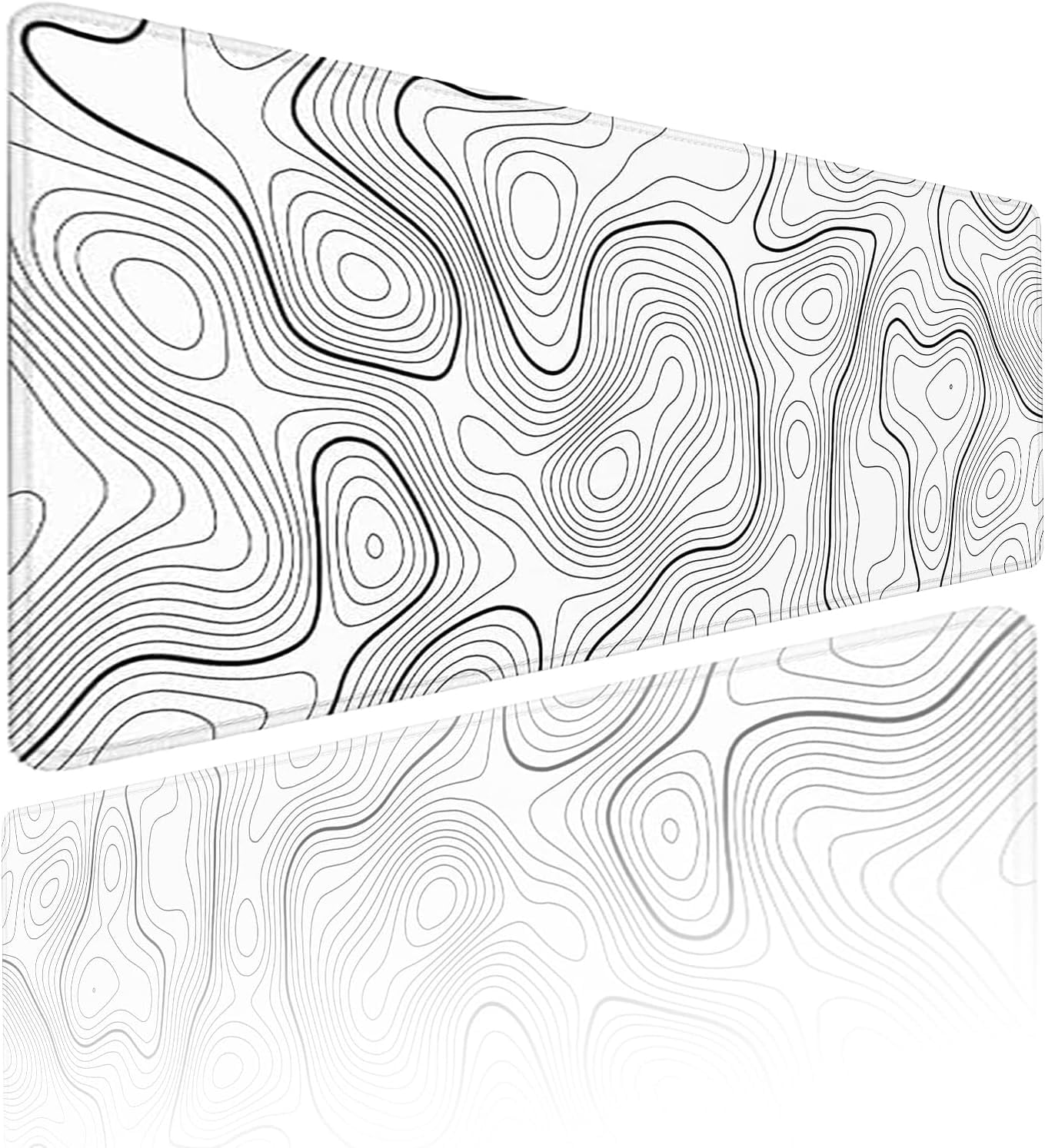 Topographic Map Mouse Pad XXL Extended Gaming Desk Pads Large White ...