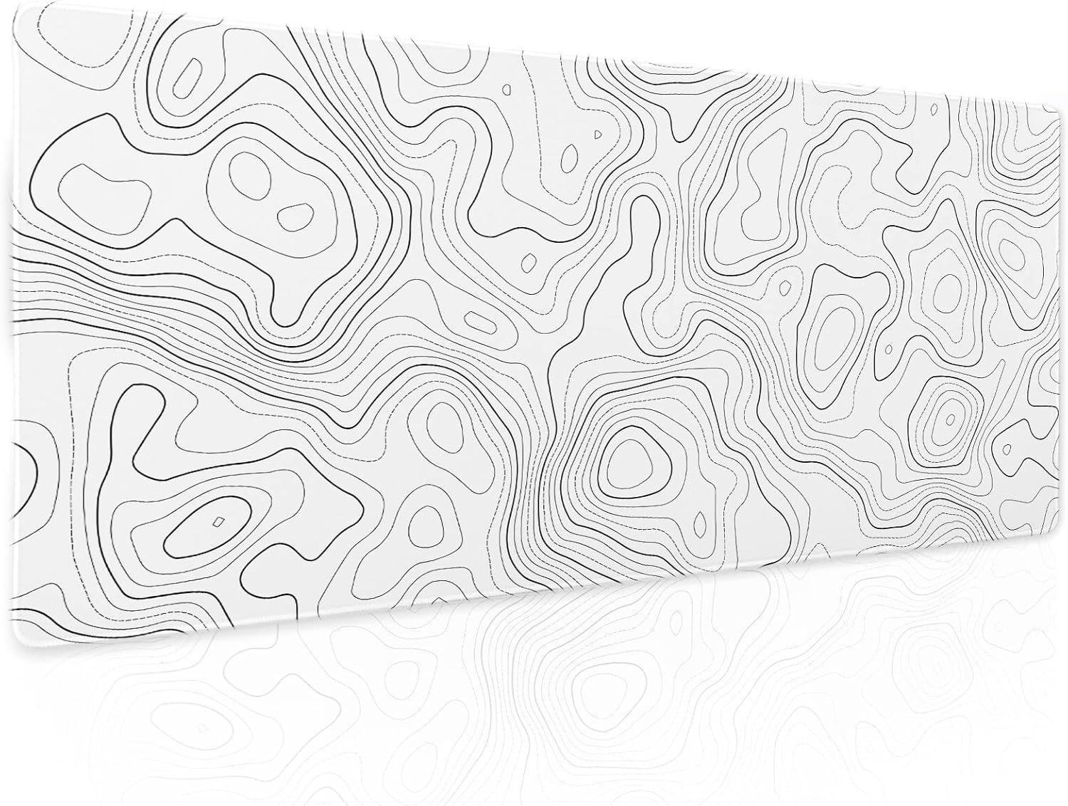 Topographic Map XL Mouse Pad White Lines Contour Geographic, Extended ...