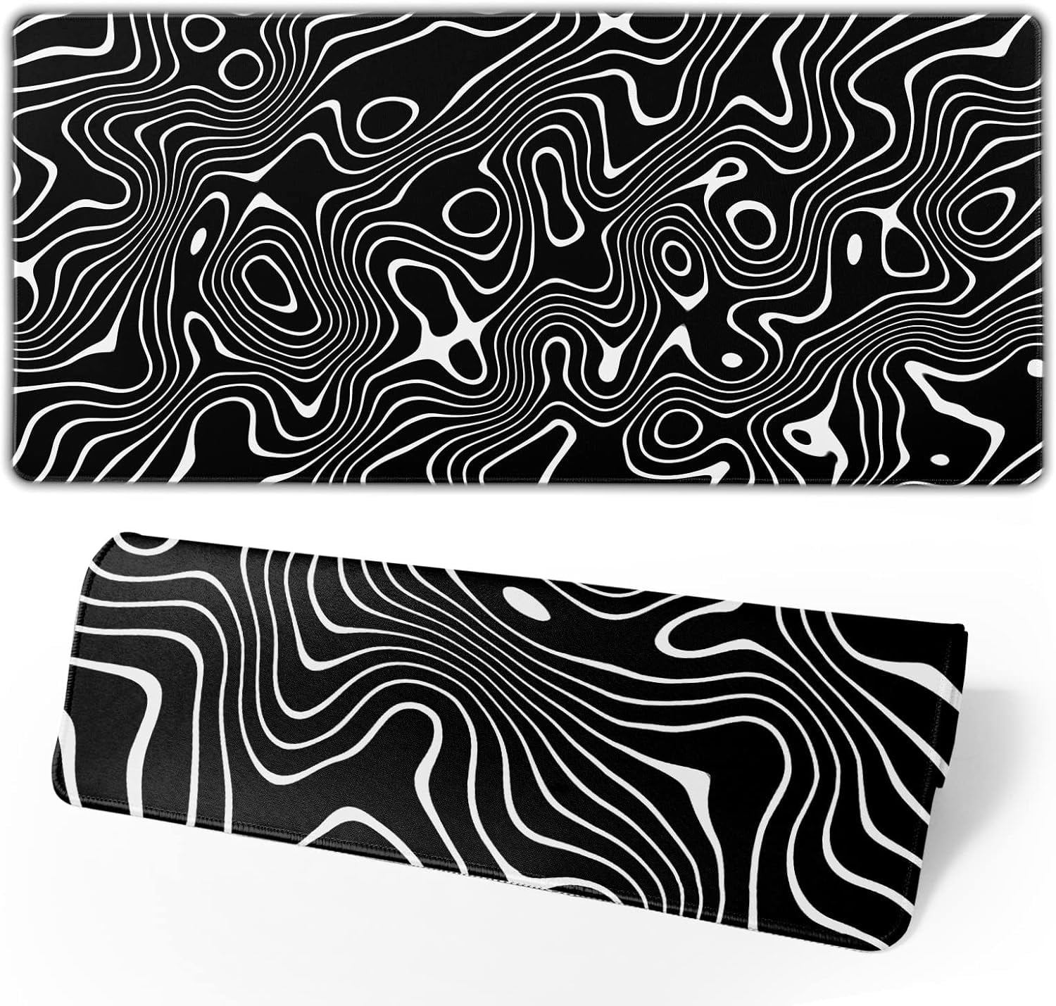 Topographic Mouse Pad Extended Gaming Mouse Pad 31.5 x 11.8 Inch Black ...