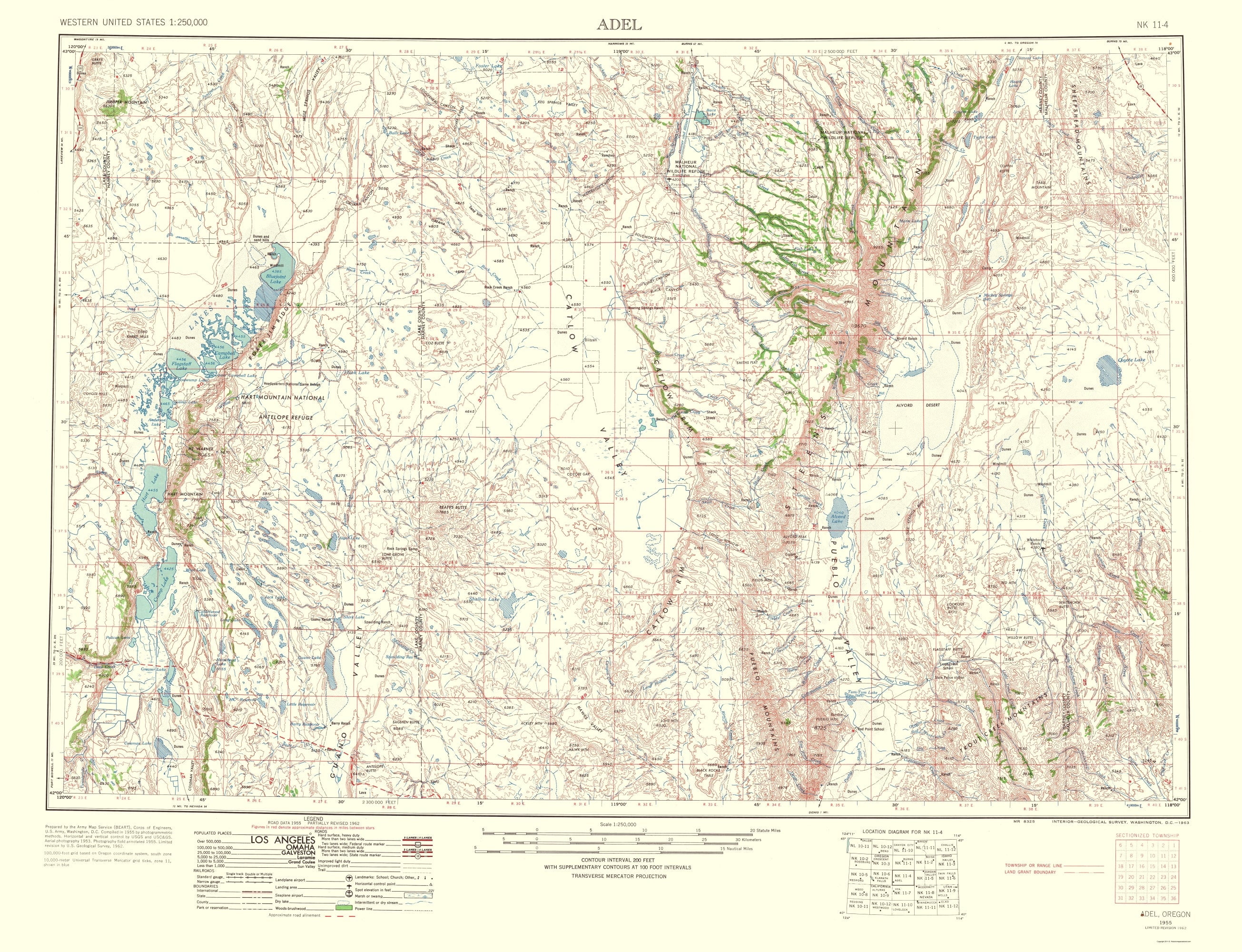 Topographical Map - Adel Oregon Quad - USGS 1963 - 23 x 30.02 - Vintage ...