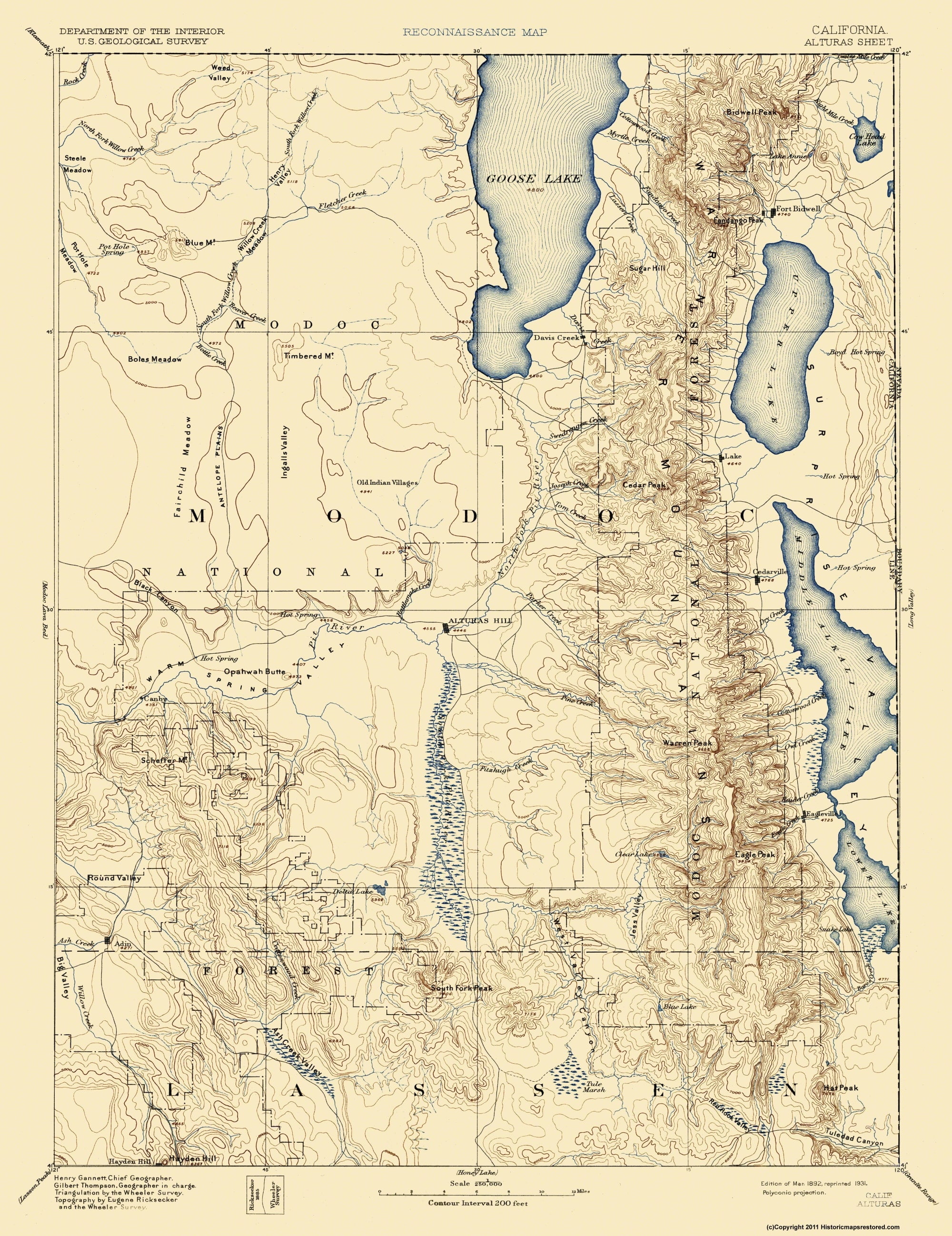 Topographical Map - Alhambra California Sheet - USGS 1892 - 33.44 x 23 - Vintage Wall Art ...