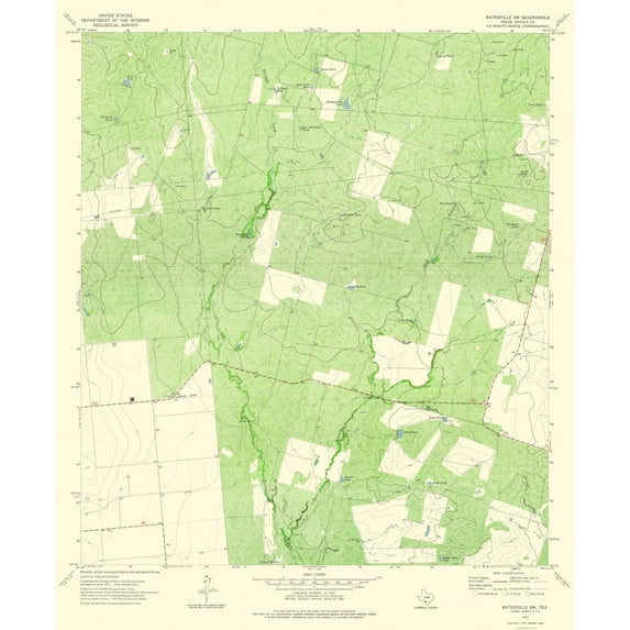 Topographical Map - Batesville Texas South West Quad - USGS 1972 - 23 x ...