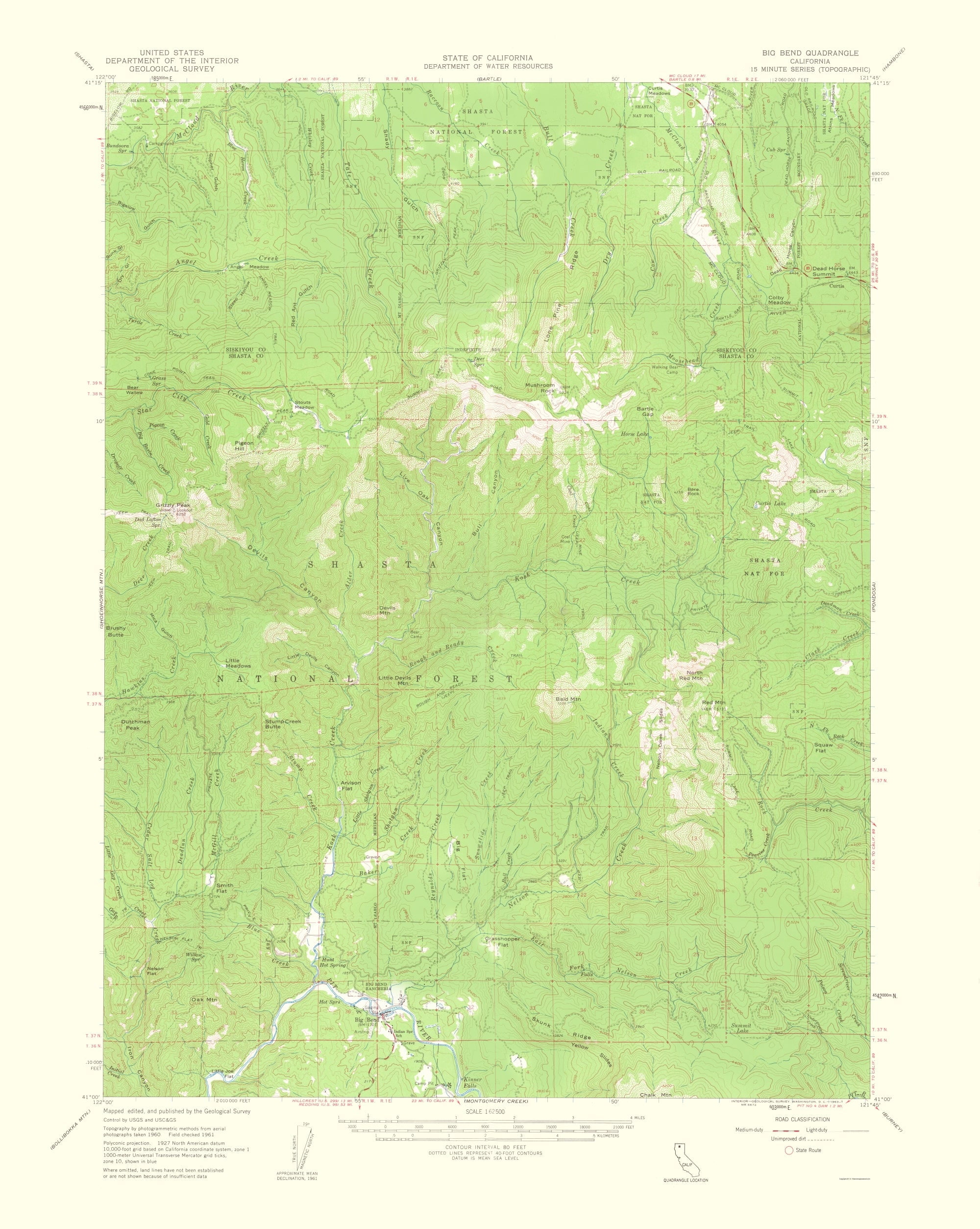 Topographical Map - Big Bend California Quad - USGS 1963 - 23 x 28.82 ...