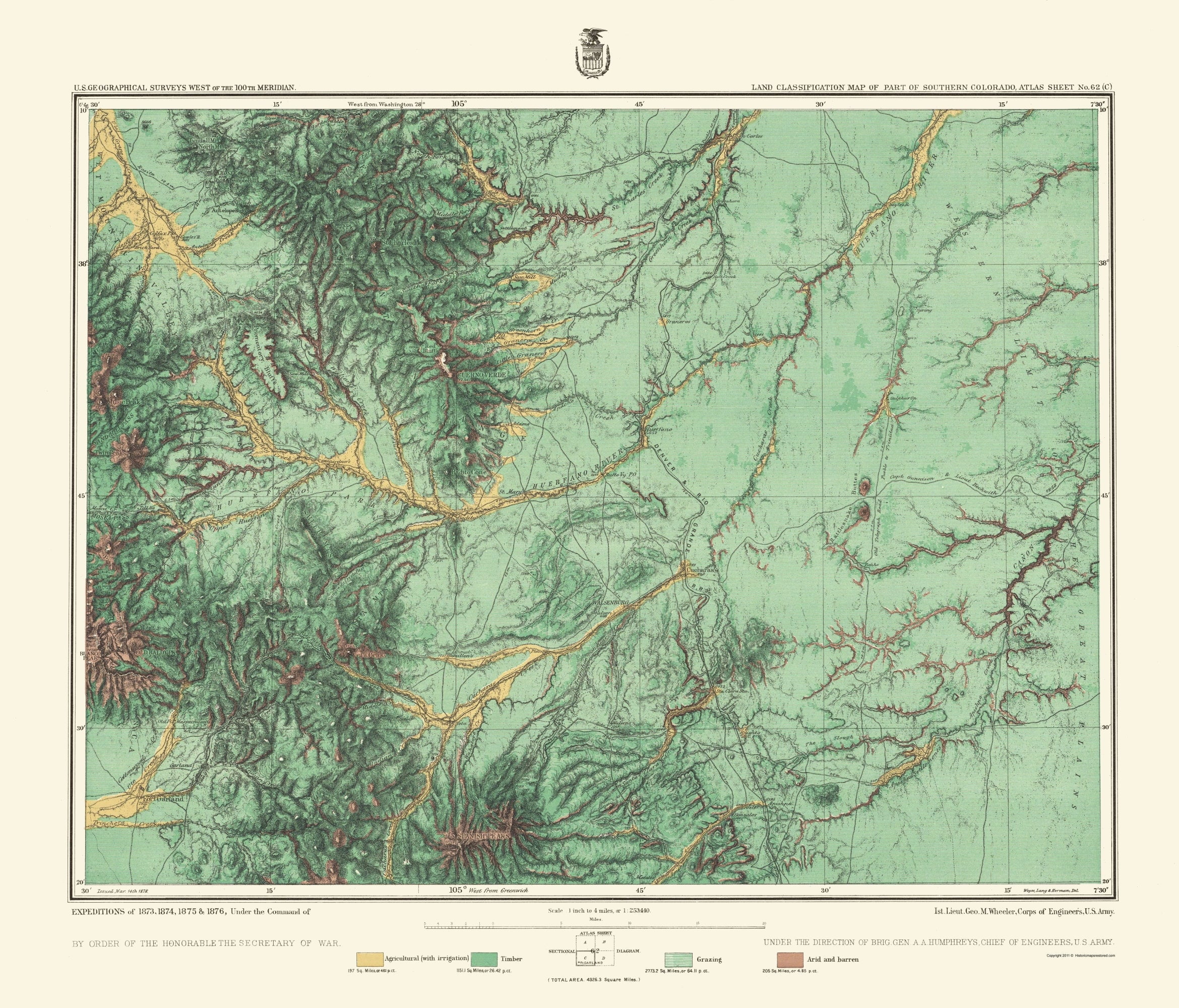 Topographical Map - Colorado South Land Classification Sheet - US Army ...