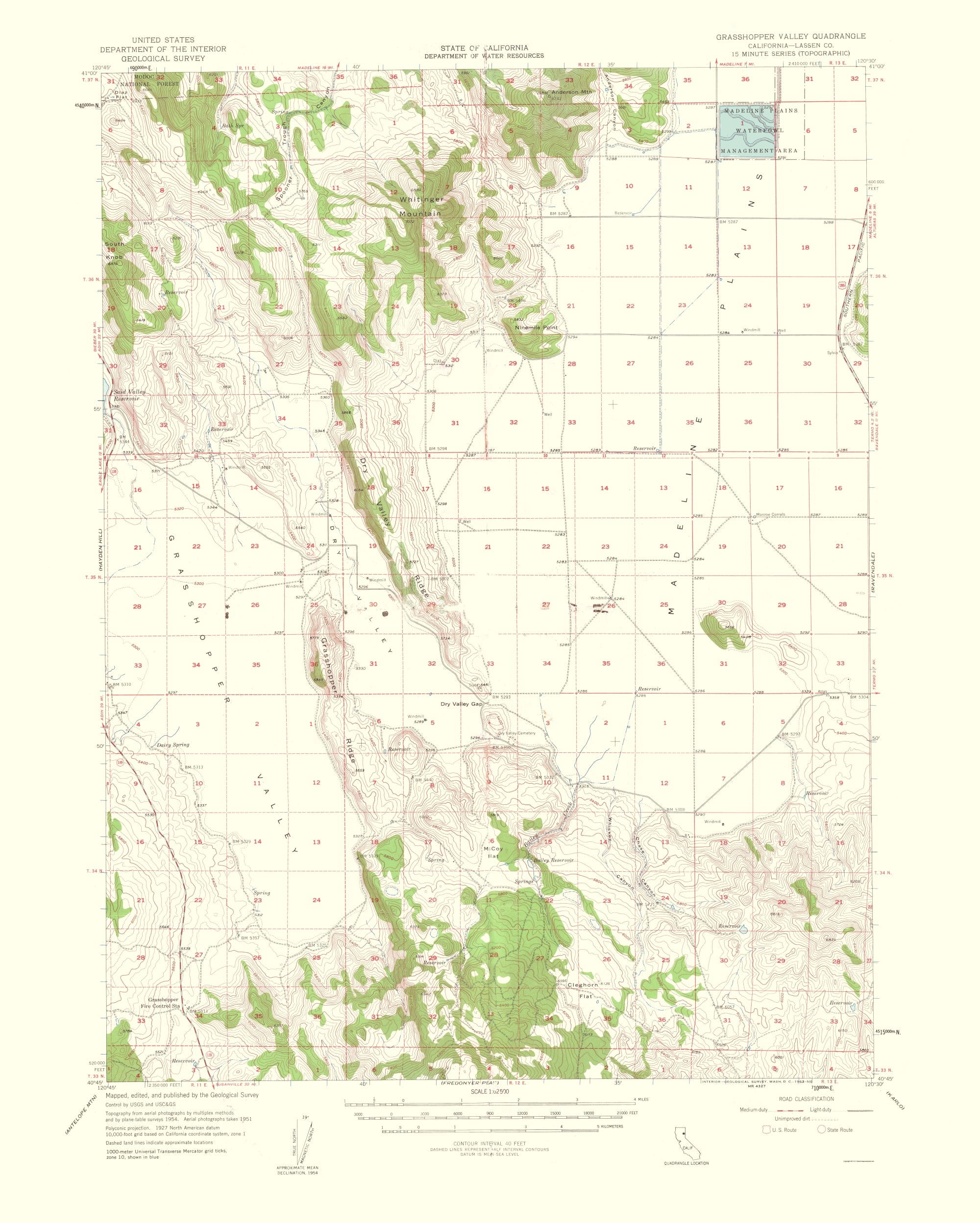 Topographical Map - Grasshopper Valley California Quad - USGS 1963 - 23 ...