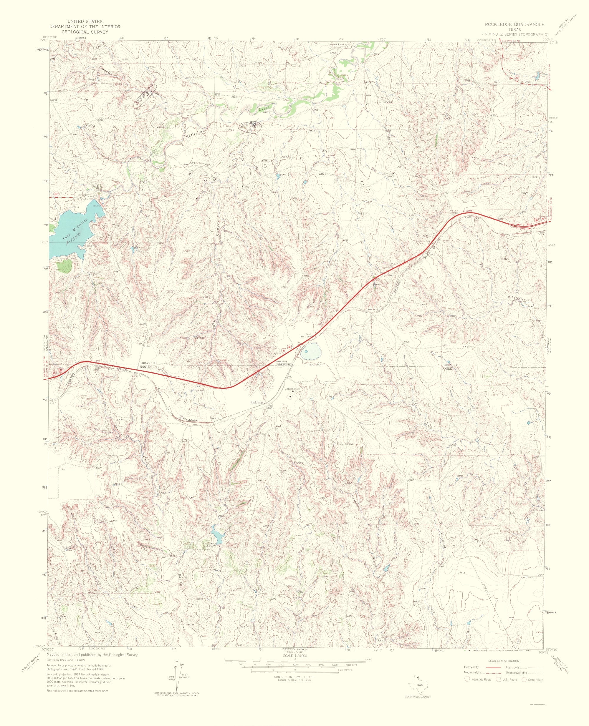 Topographical Map - Rockledge Texas Quad - USGS 1967 - 23 x 28.37 ...