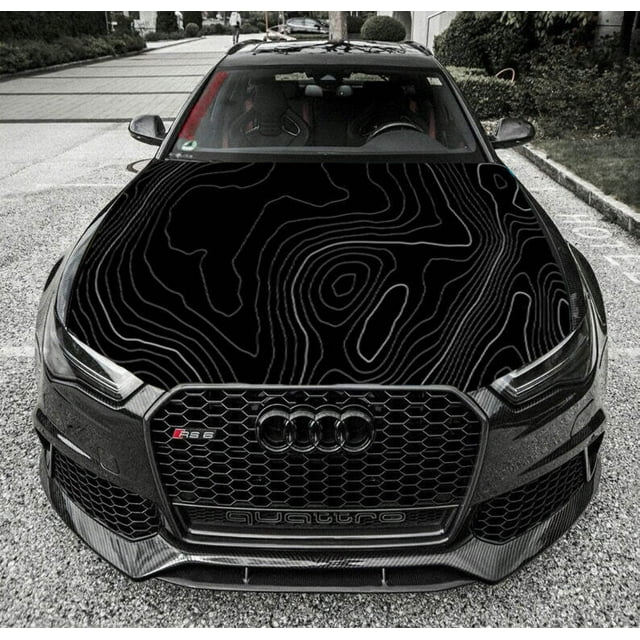 Topography Custom Hood Wrap Vinyl Graphic Decal Sticker Wrap Car or ...
