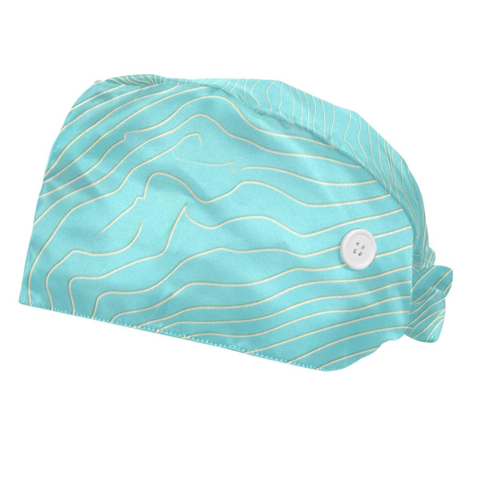 Topography Line Map Adjustable Women Working Caps with Buttons One Size ...