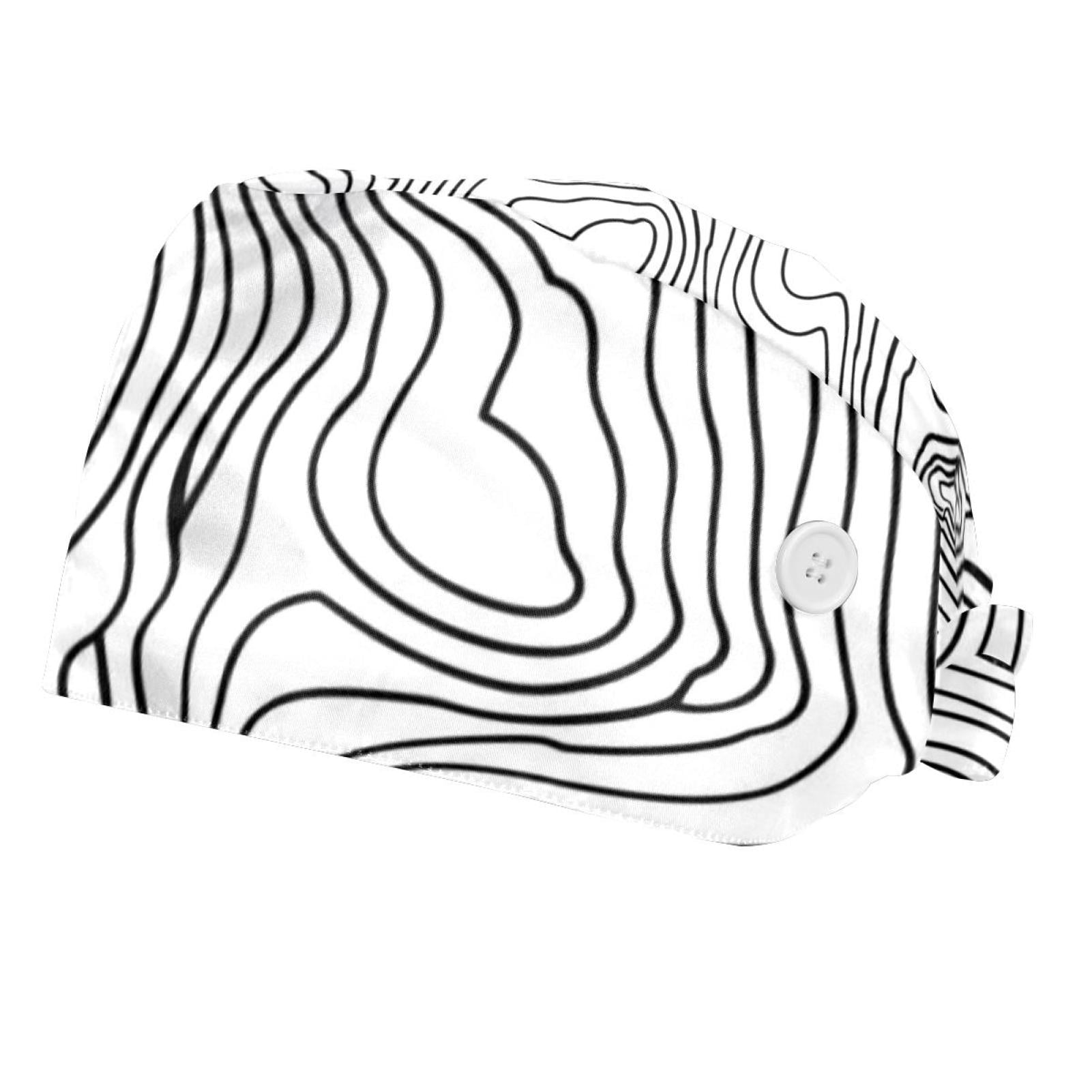 Topography Line Map Adjustable Working Caps, Working Caps for Women Men ...