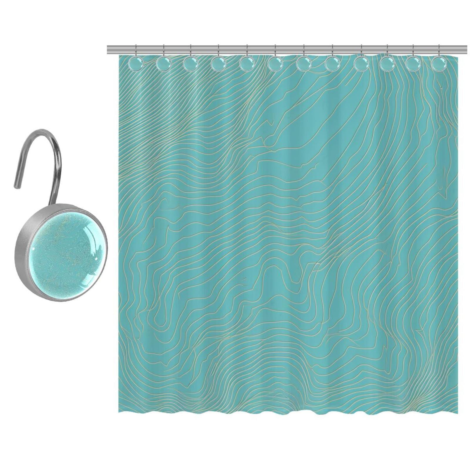 Topography Line Map Bathroom Decor Set | Includes Shower Curtain ...