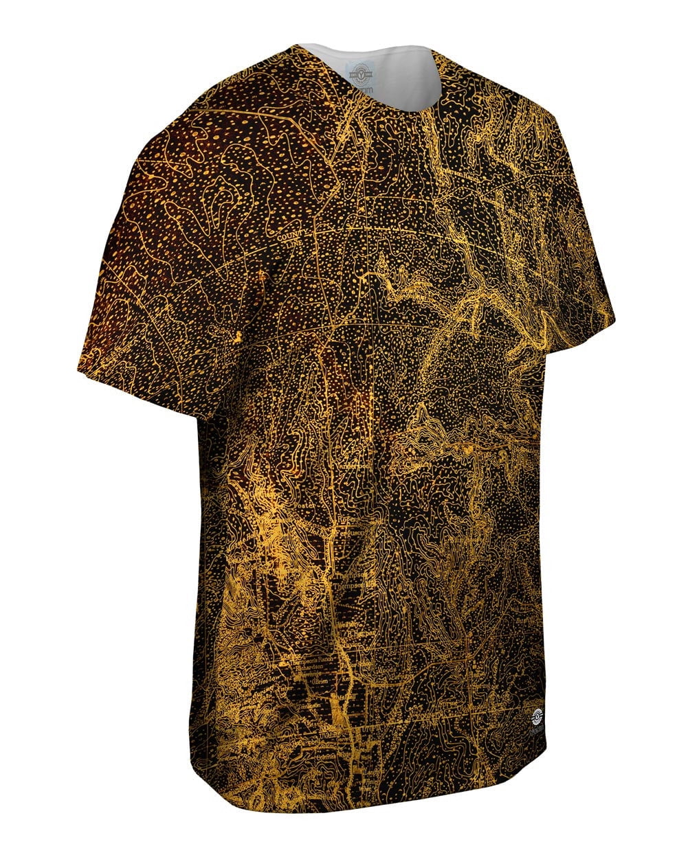 Topography Map Gold Mens T-Shirt All Over Print - Walmart.com