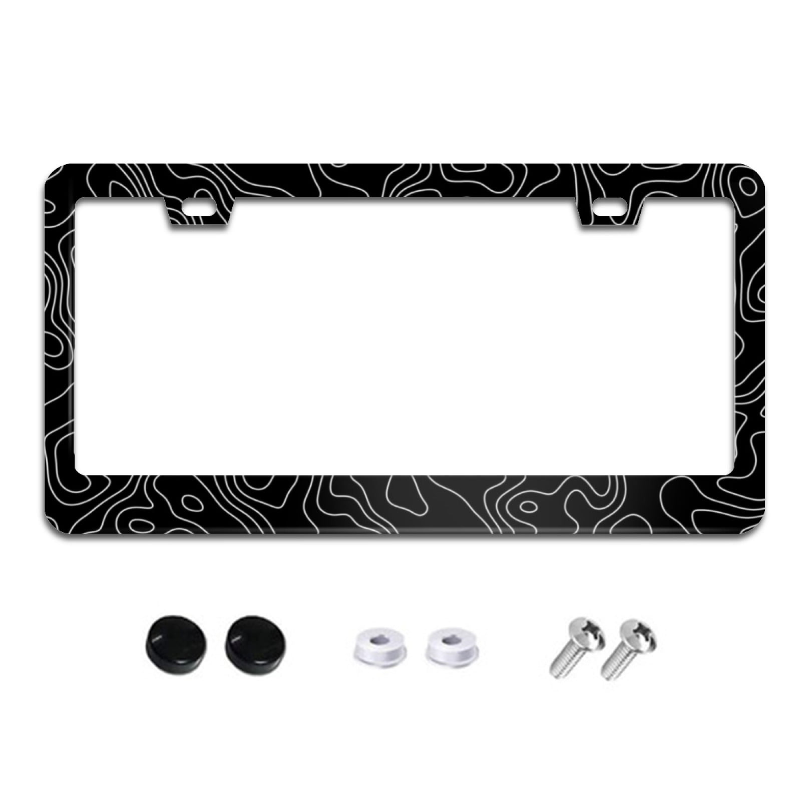 Topography Map License Plate Frames for Women Men Car Plate Holder ...