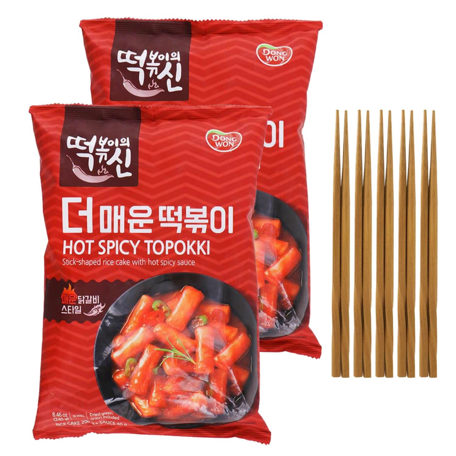 Topokki (Rice Cake), Korean Topokki Rice Cake, Korean Snack - 8.46oz ...