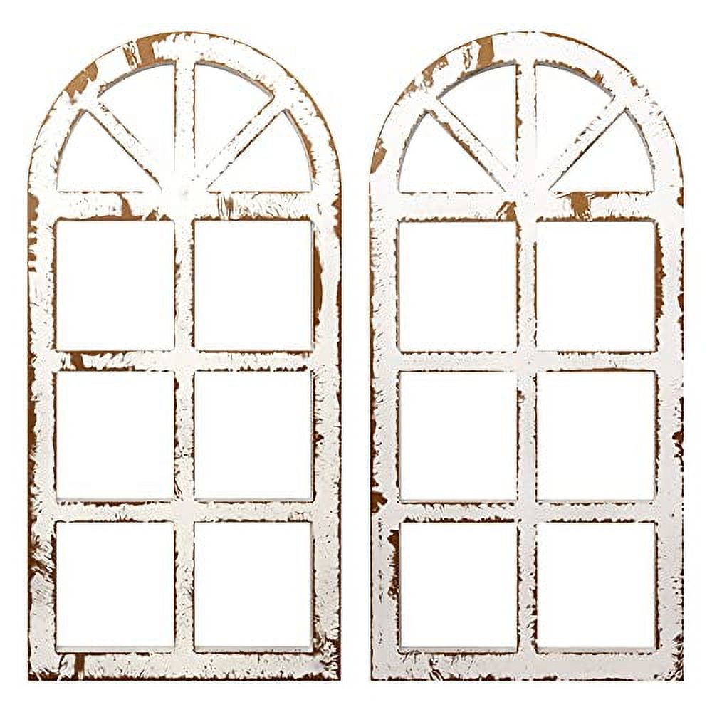 Toppay 2-Pack Distressed Arched Cathedral Window Frame Wall Decor ...